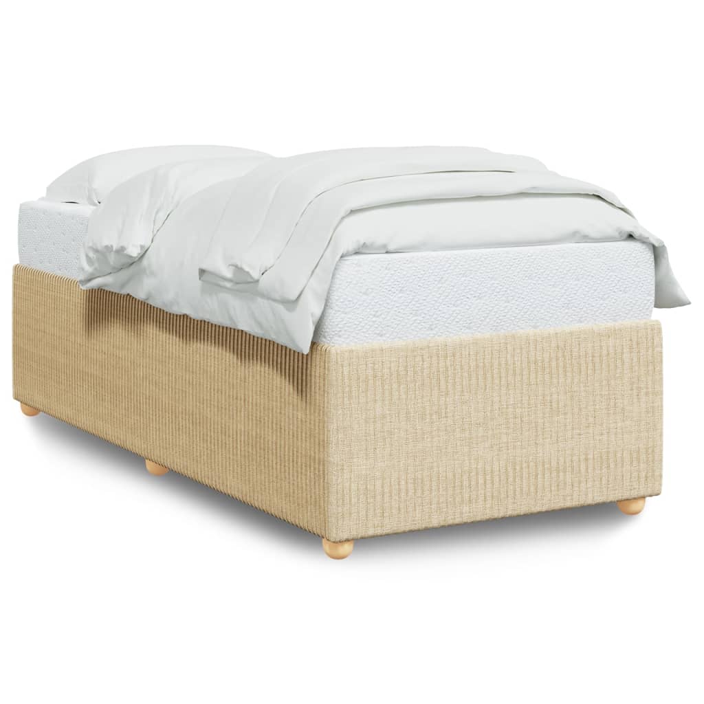 Lit Adulte | Lit simple | Cadre de lit Crème 90 x 200 cm Tissu CFW49907 ...