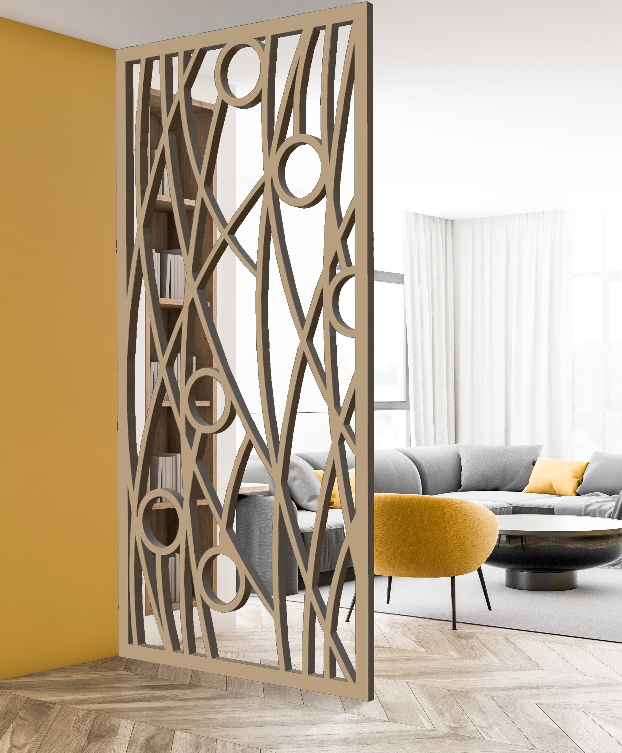 Cloison de séparation bois CERCLE MDF claustra L.80xH.250xE.1.9cm ...