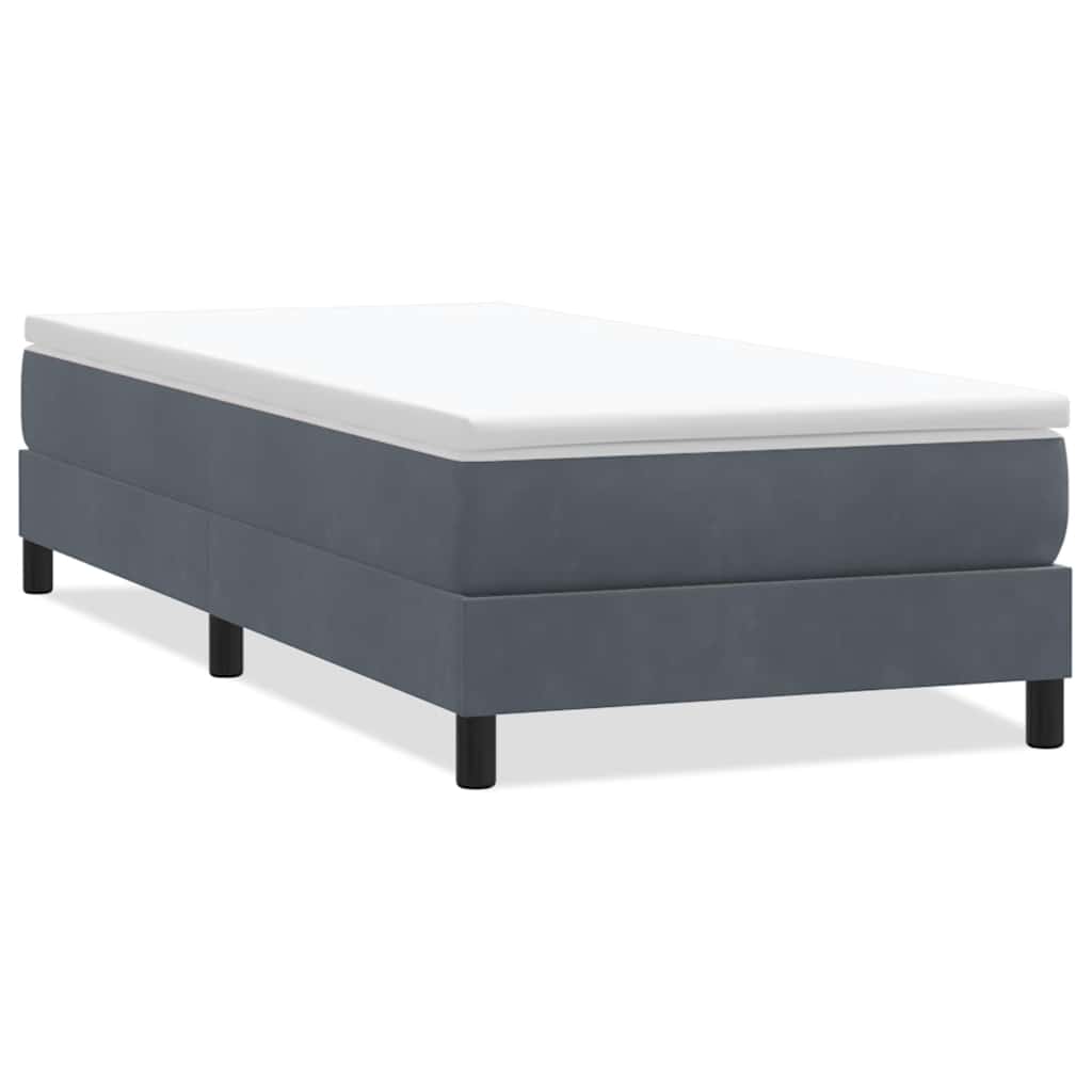 Cama box spring sin colchón gris oscuro terciopelo 90x220 cm | Leroy Merlin