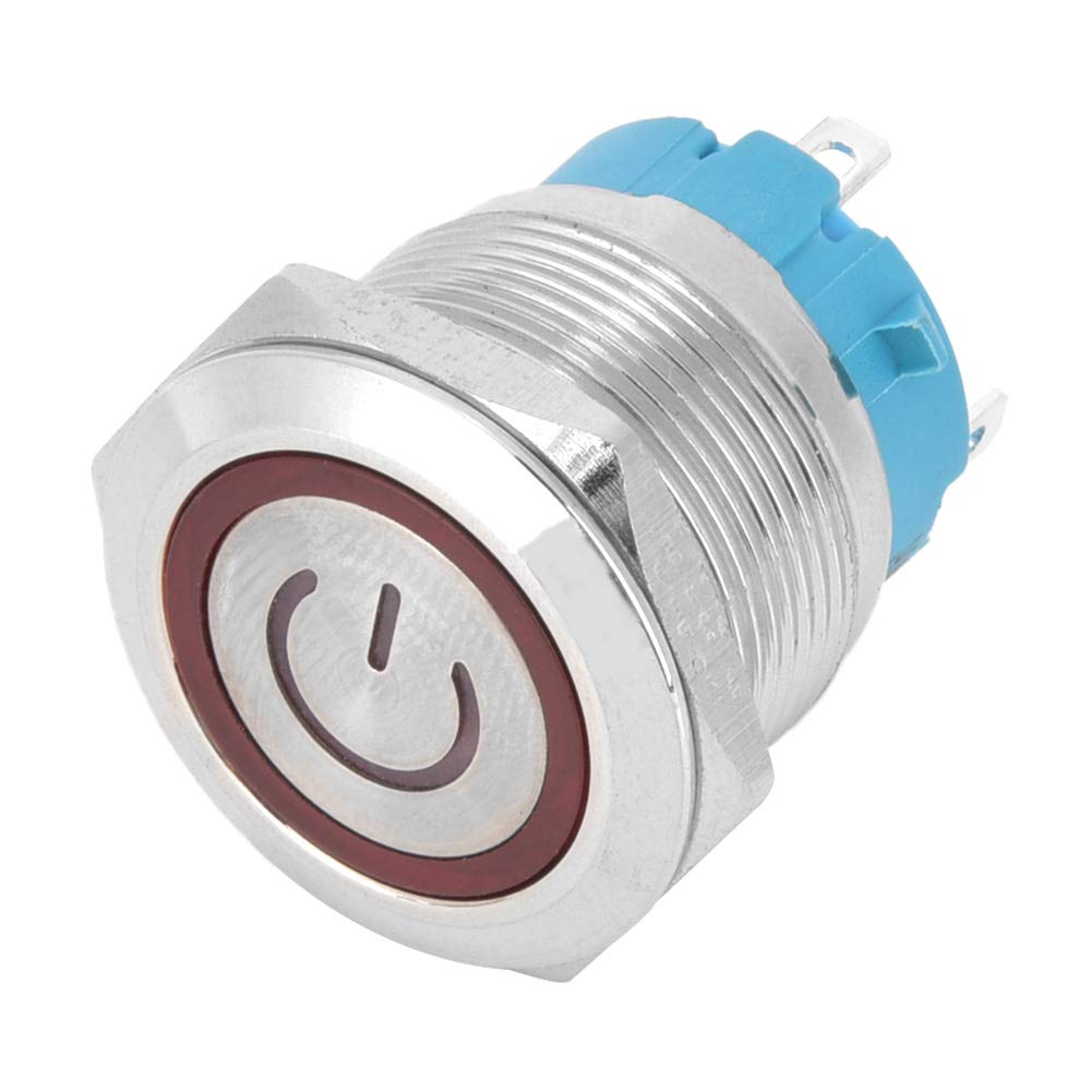 Lot de 2 interrupteurs à bouton-poussoir à 4 broches 3-6 V CC 22 mm à ...
