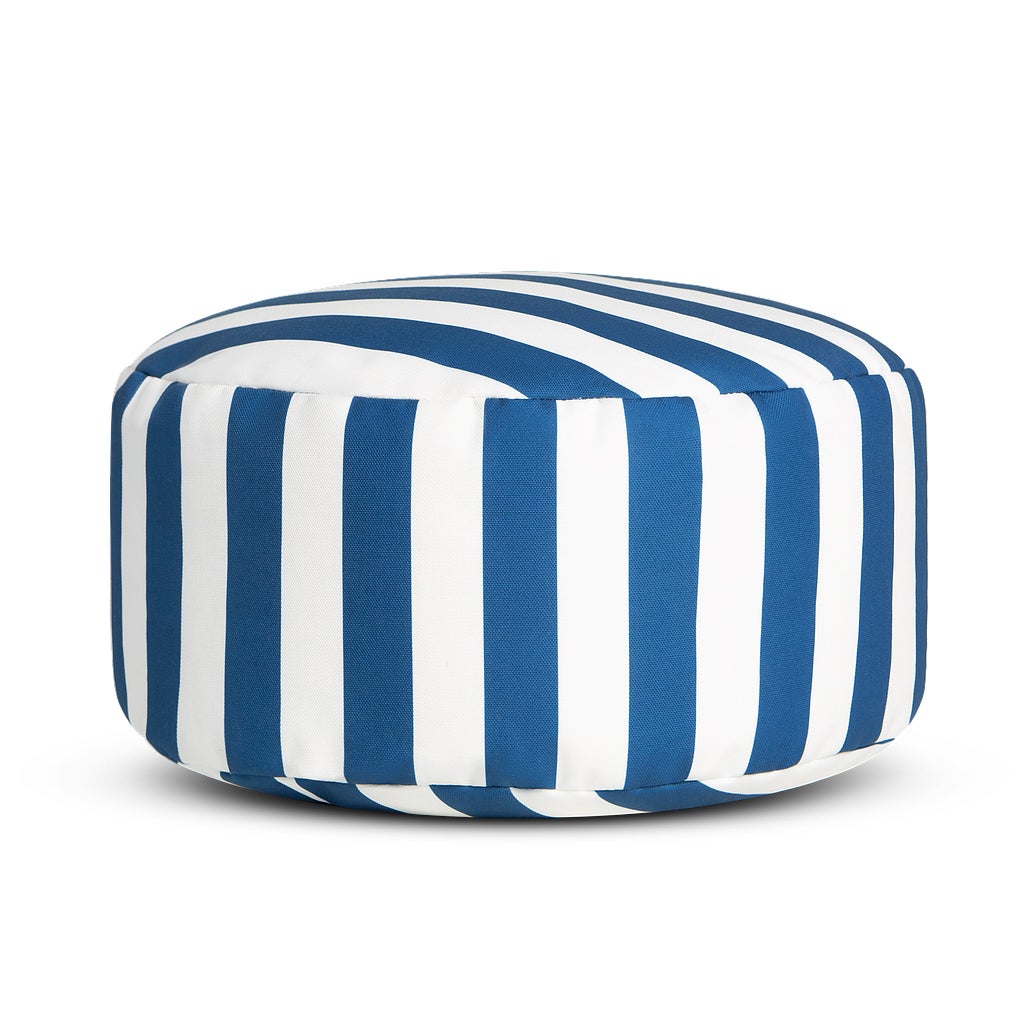 Puf impermeable azul y blanco exterior e interior STRIPES | Leroy Merlin