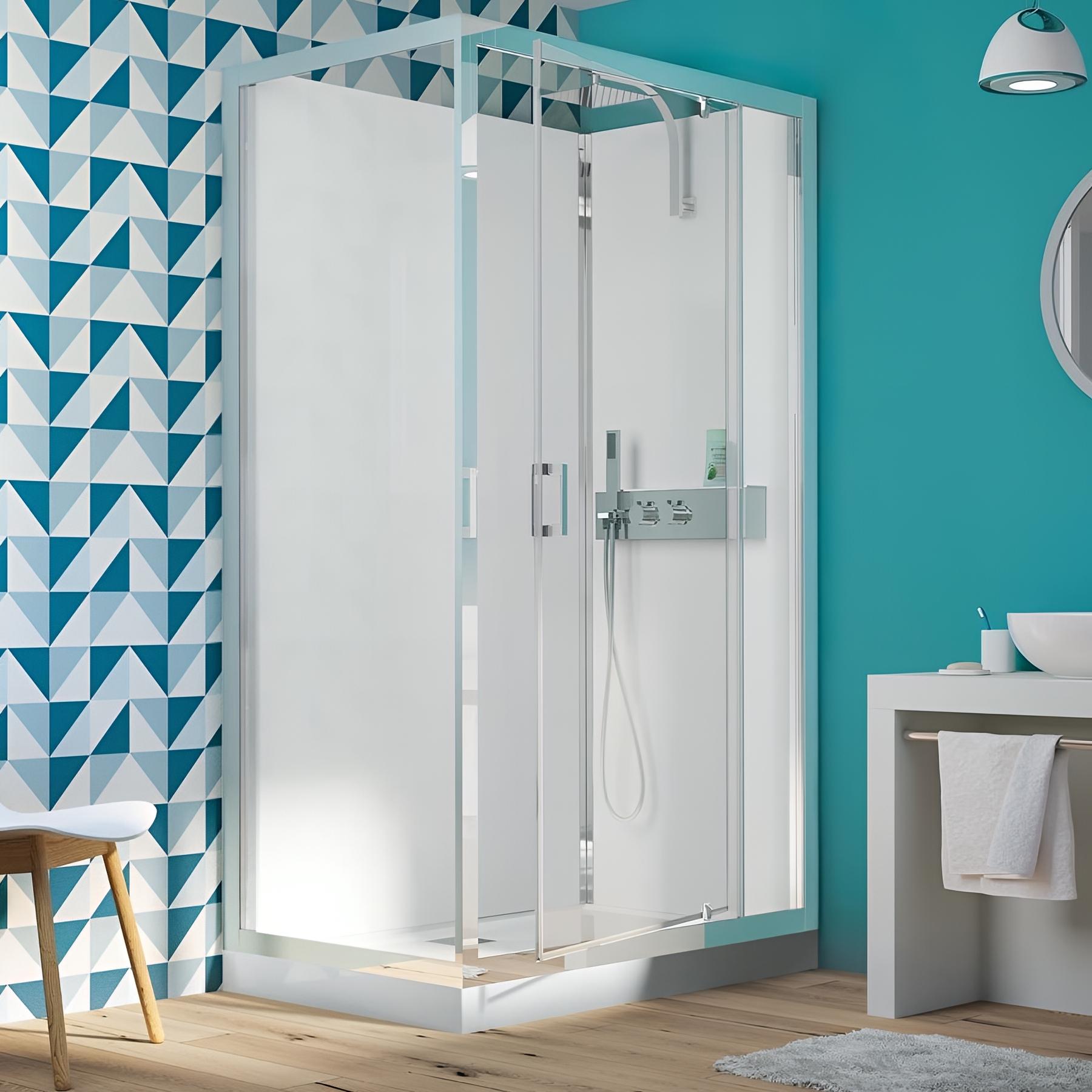 Cabine de douche d'angle KINEDO EDEN+ 100x80 hauteur du receveur de ...