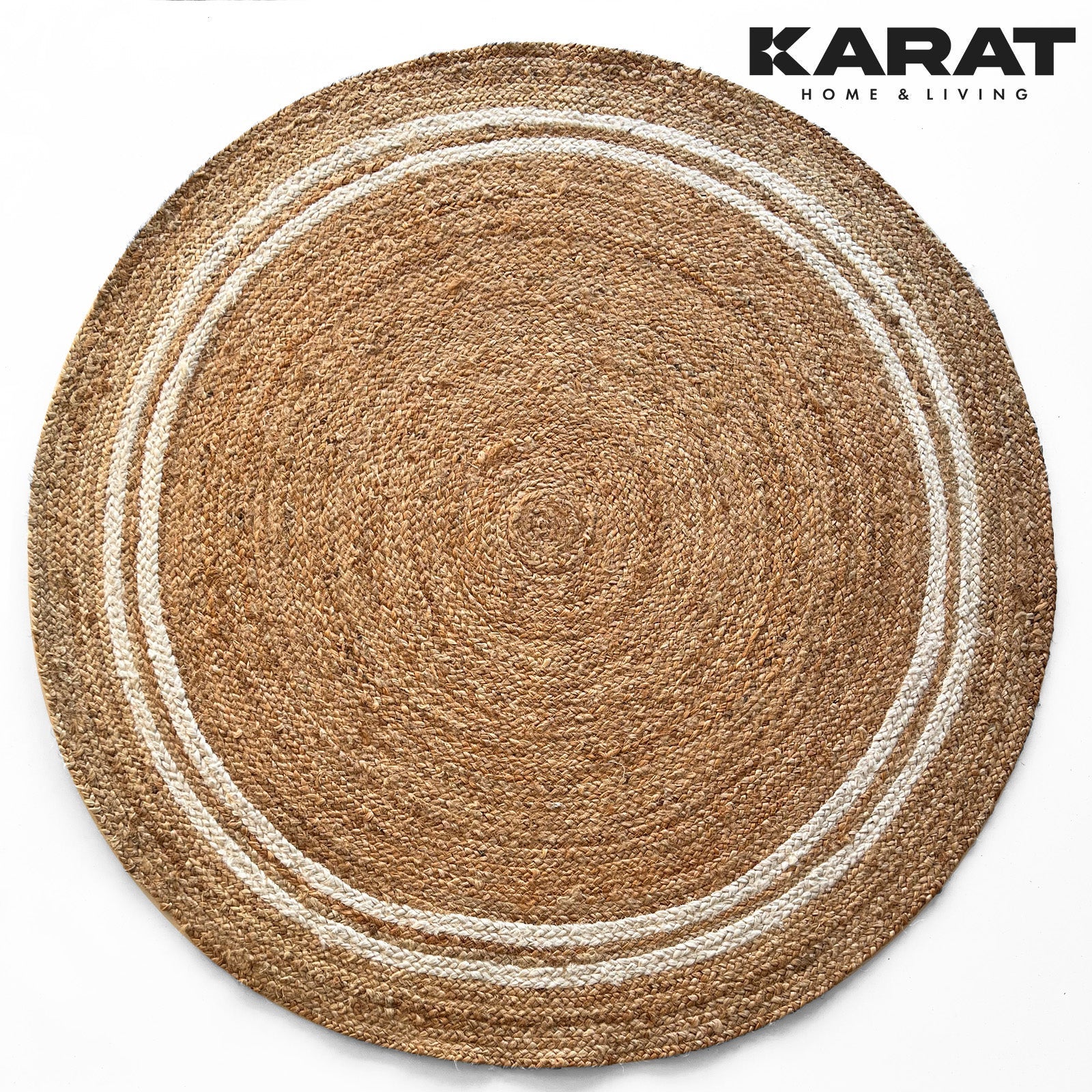 KARAT >Tapis de jute Mumbai Rond Tissé à la main En fibres naturelles ...