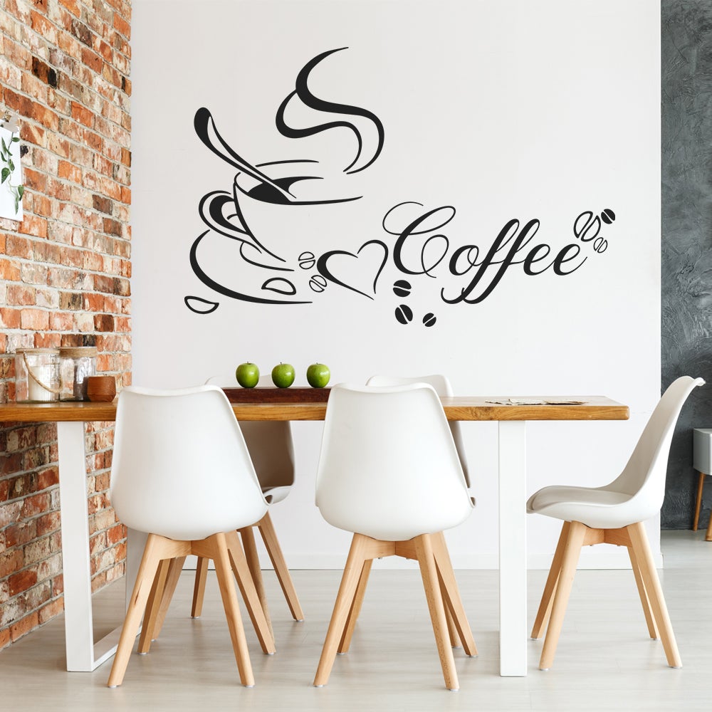 Sticker Mural - Coffee - Noir - 97x148 cm | Leroy Merlin
