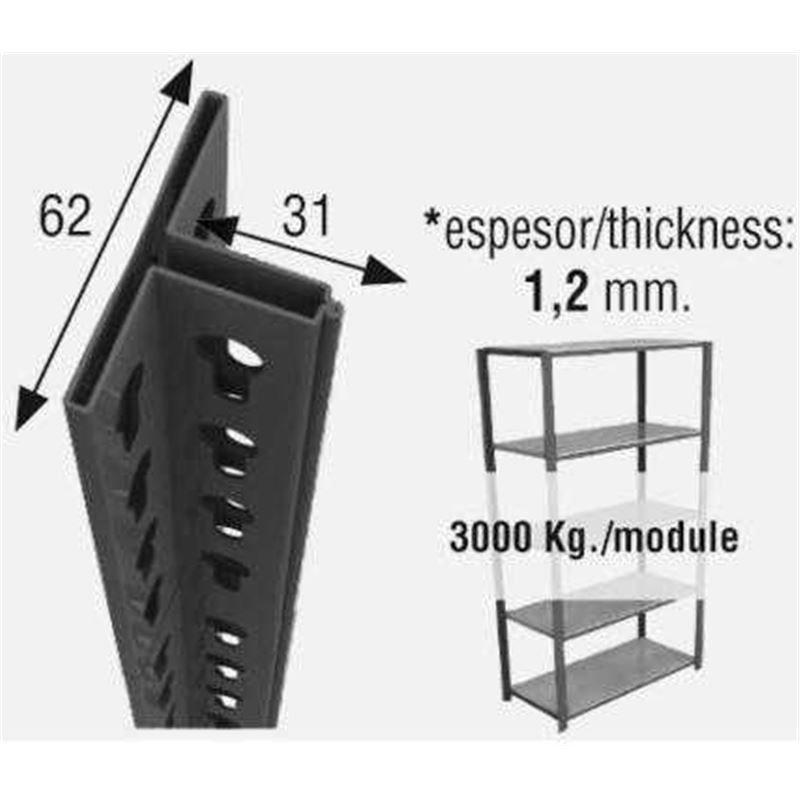 Perfil PERFIL OFFICLICK 1000 ANTRACITA - 8425437095528 - Simon Rack ...