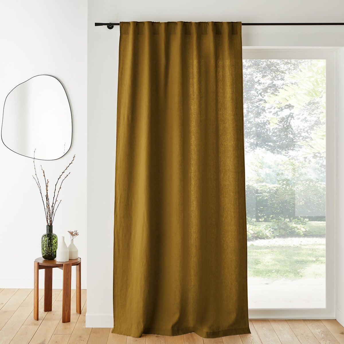 Rideau lin finition pattes cachées, Elba - Bronze - 300 x 140 cm ...