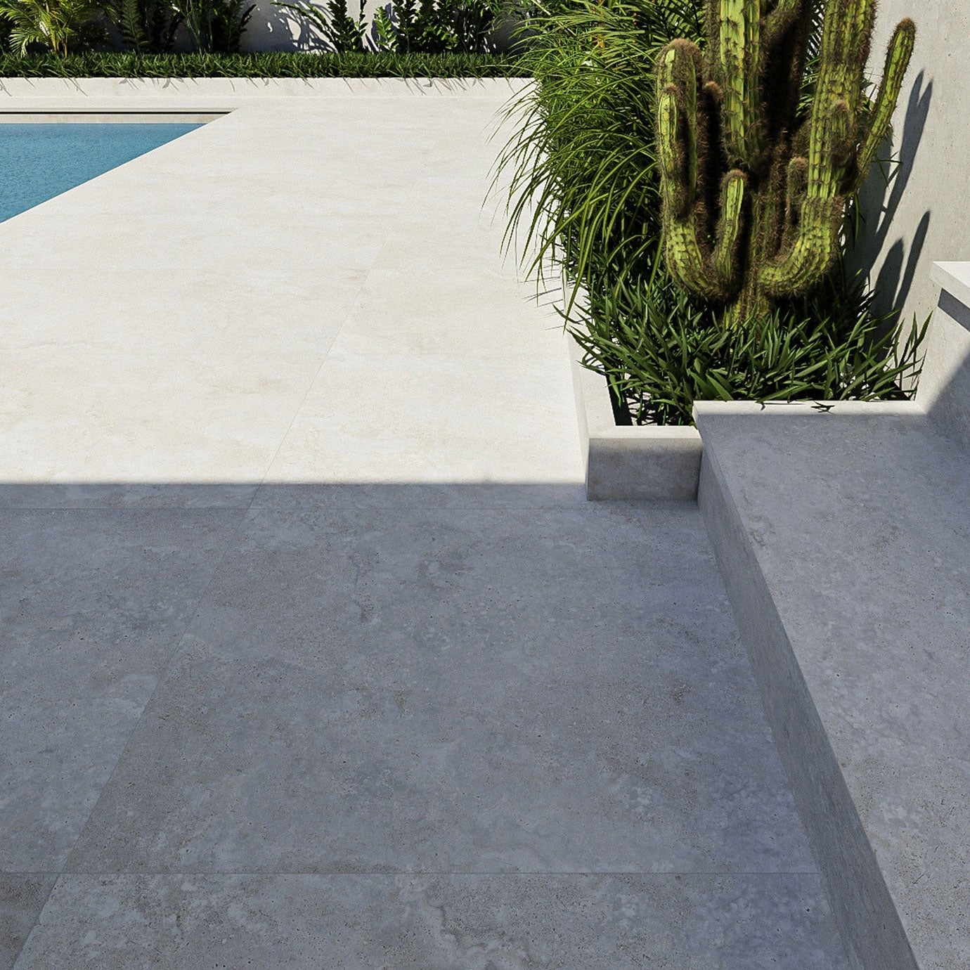 Clásico Blanco - Travertino Exterior - Baldosas 61x122,2 cm R11 9,5 mm ...
