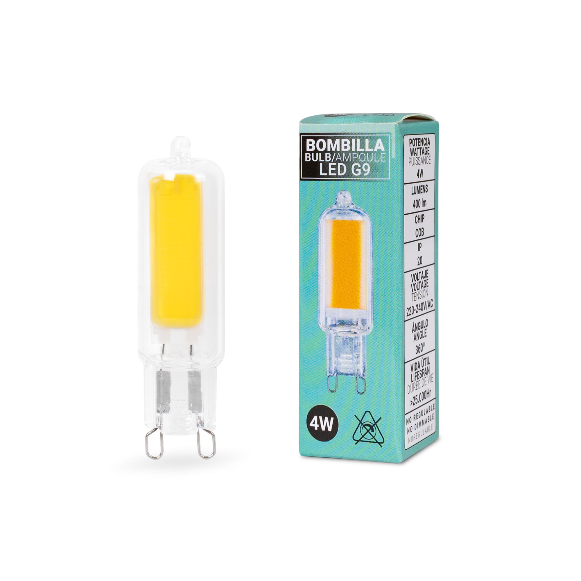 Ampoule LED G9 4W - COB - 360º - 220-240V AC - Blanc Chaud - Blanc Froid | Leroy Merlin