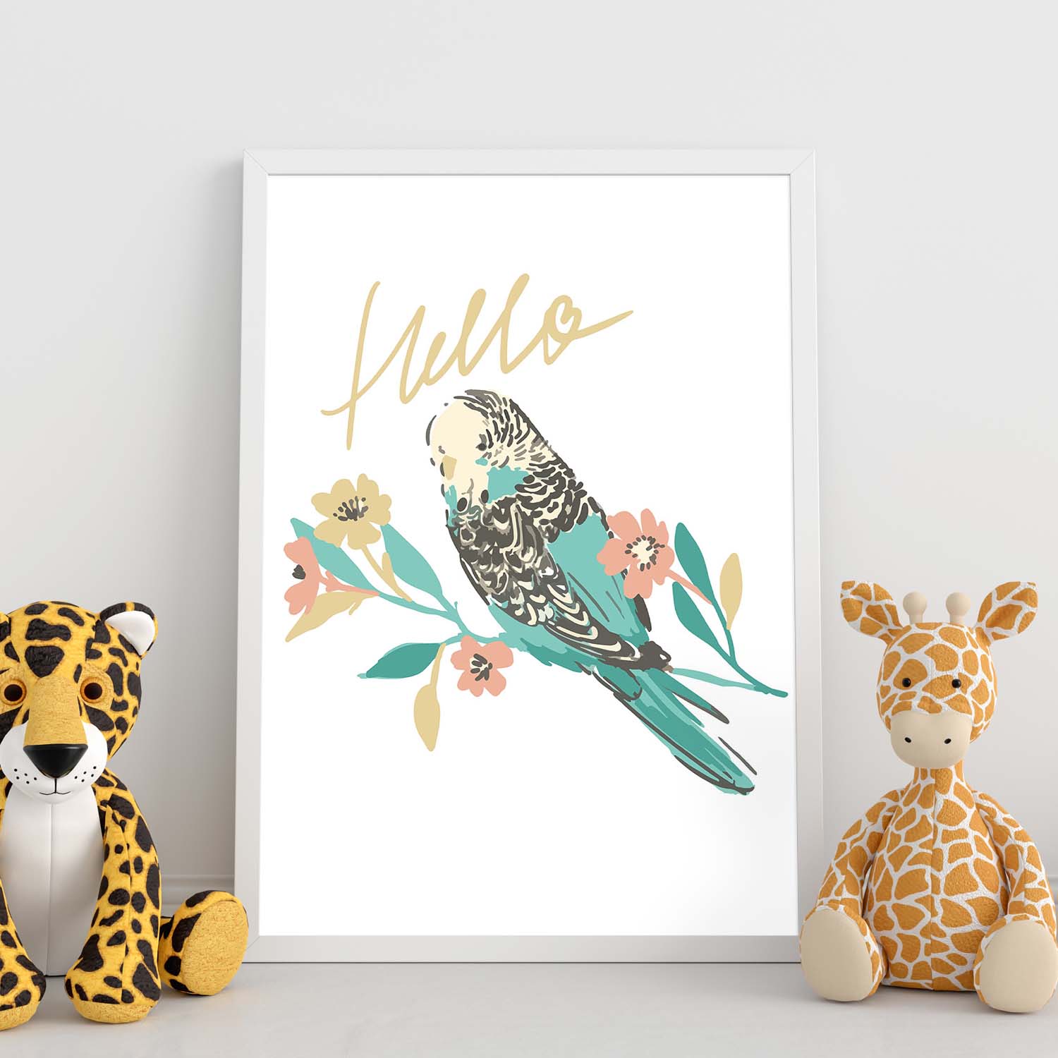 Affiches Avec Des Messages Heureux Illustrés Hello Birb Decoration Play ...