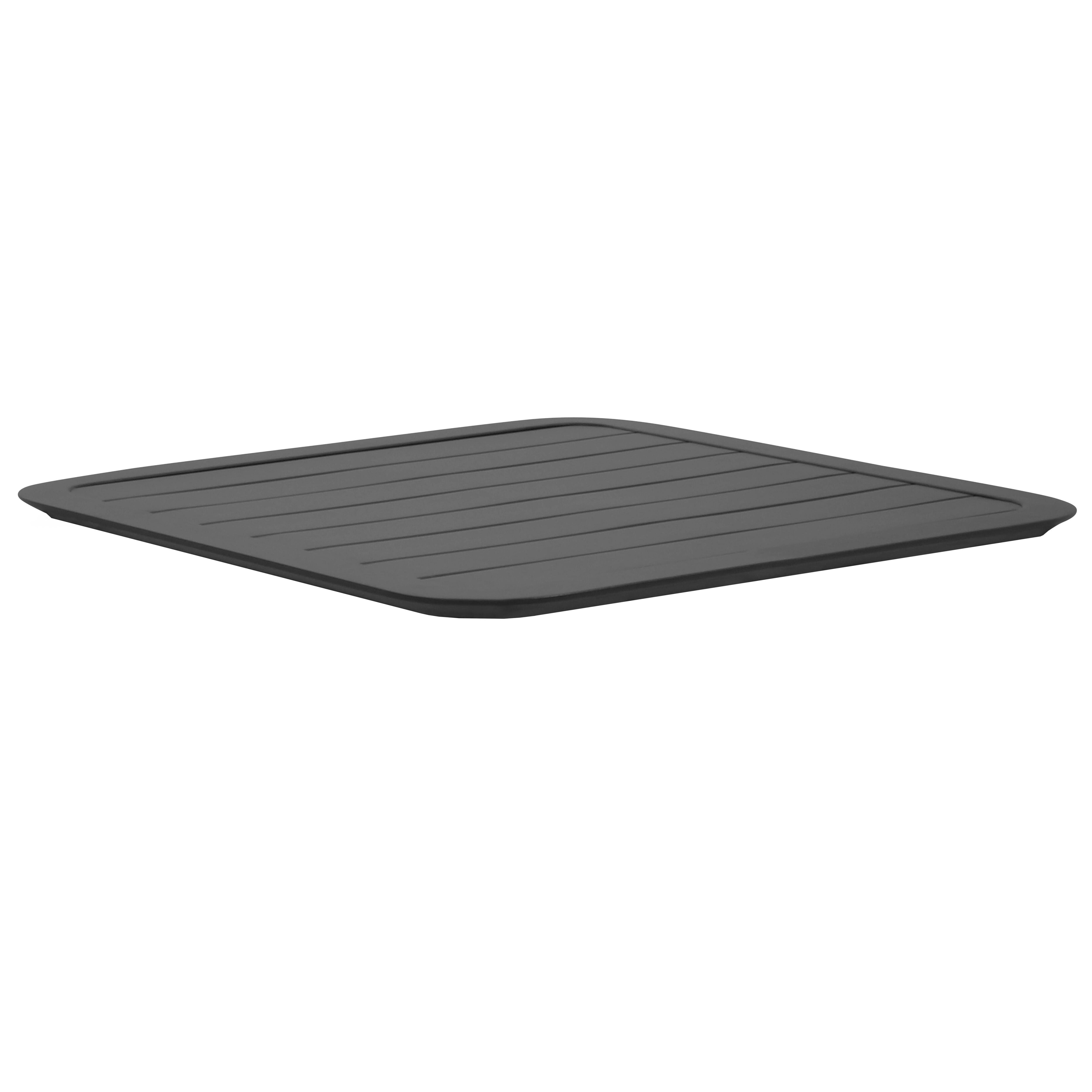 Plateau de table 70x70 cm en aluminium noir , Almada - Oviala | Leroy ...