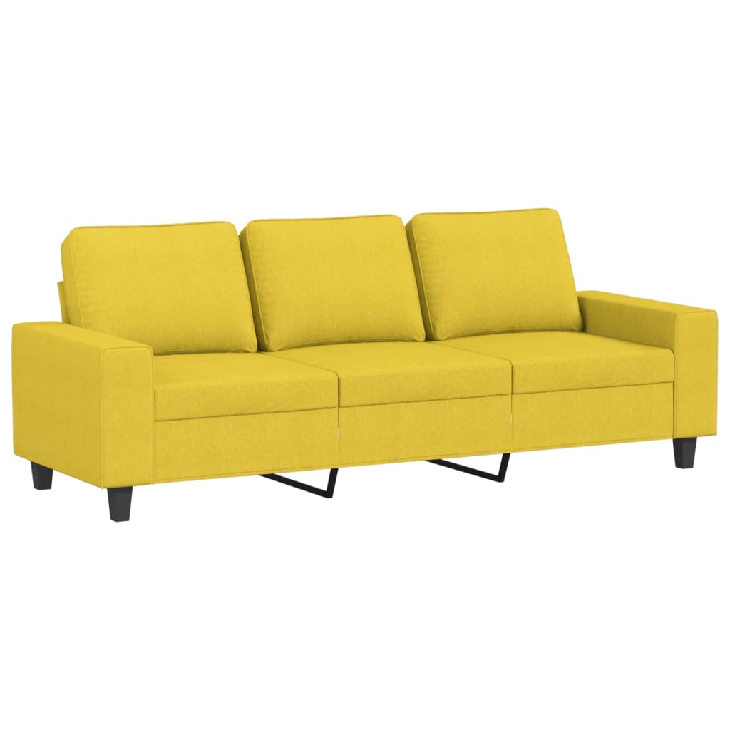 Sofá de 3 plazas de tela amarillo claro 180 cm - COMFORTXL | Leroy Merlin