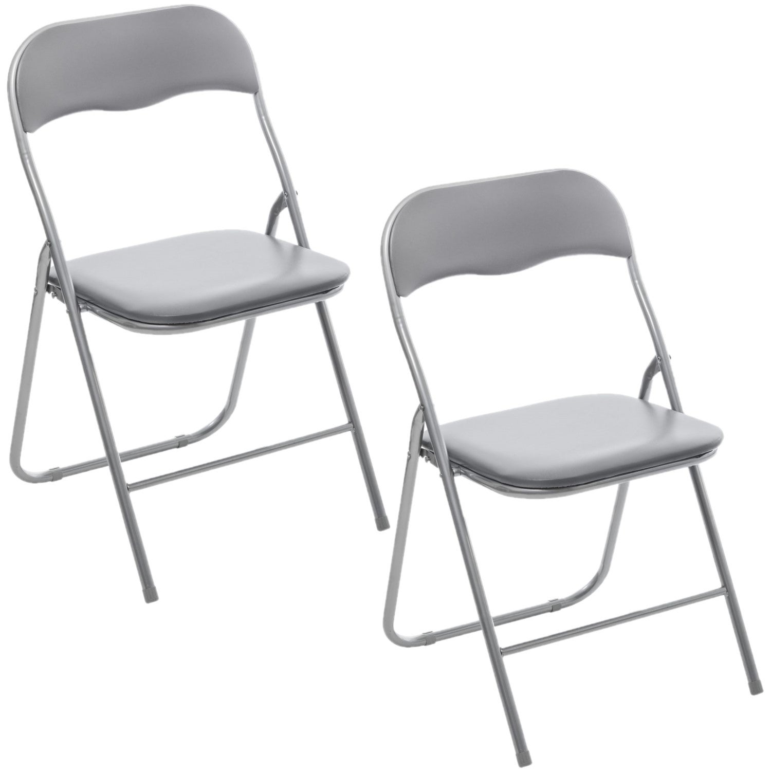Lot de 2 Chaises pliantes en PVC - Gris | Leroy Merlin