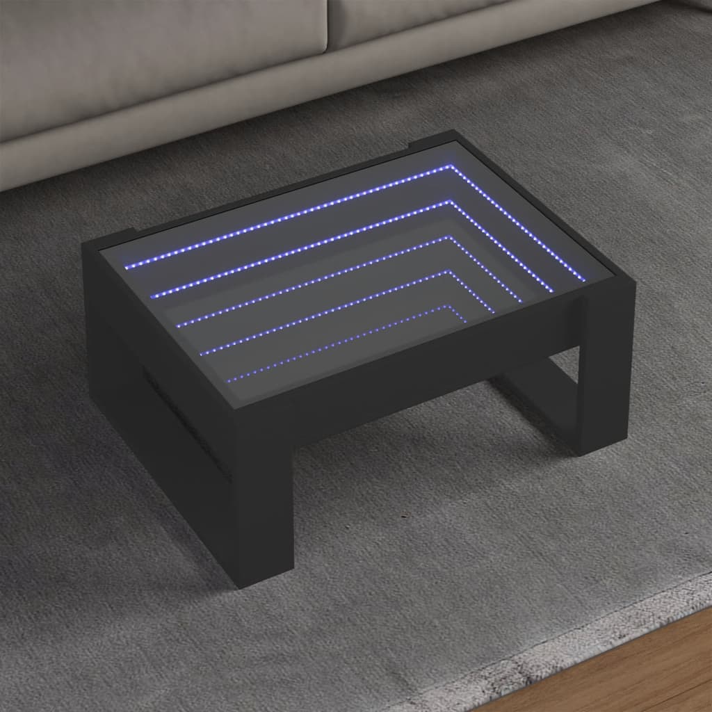 Table basse avec LED infini noir 70x53x30 cm | Leroy Merlin