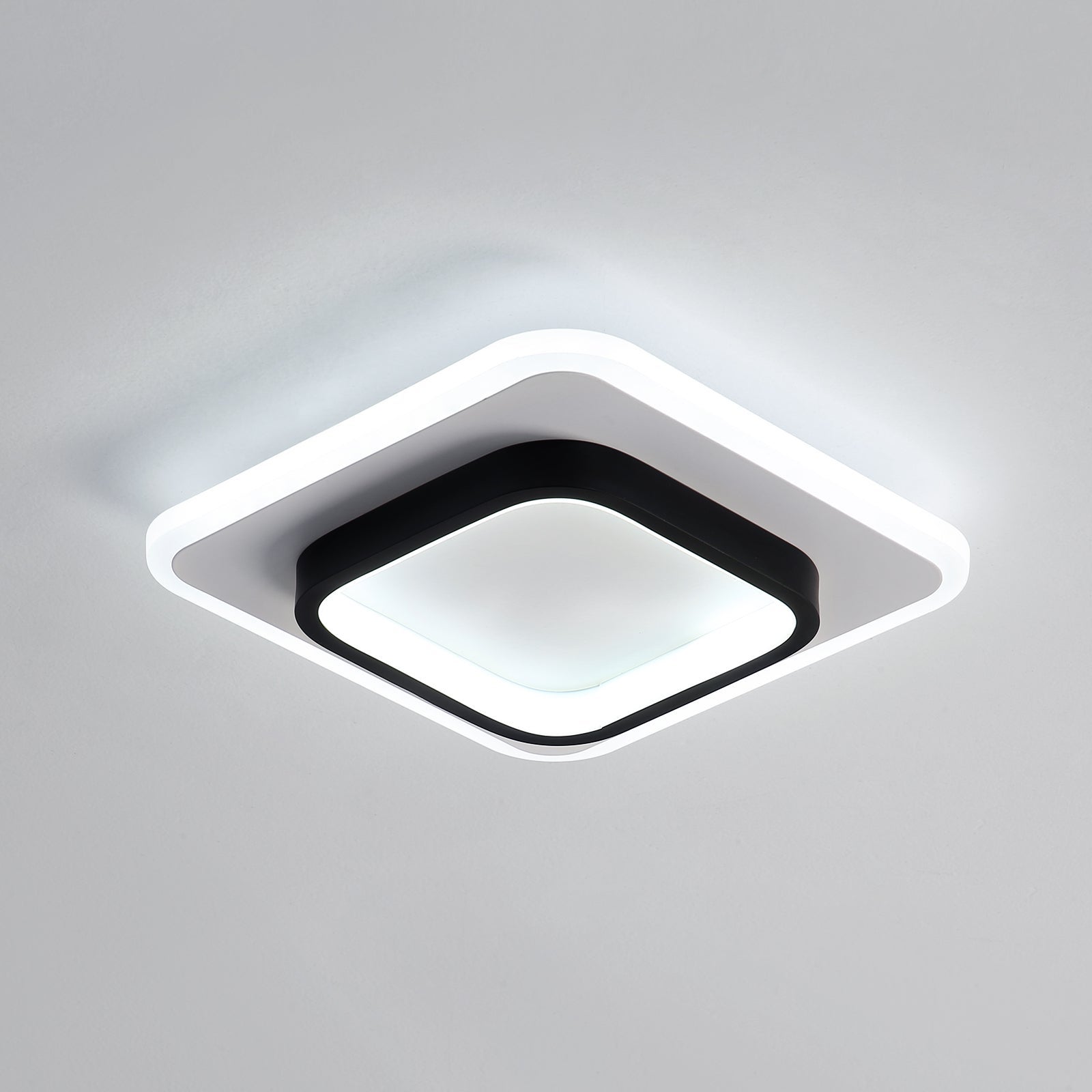 COMELY Plafonnier LED Carré Noir 21W 2350 lm, Luminaire Plafond Moderne ...