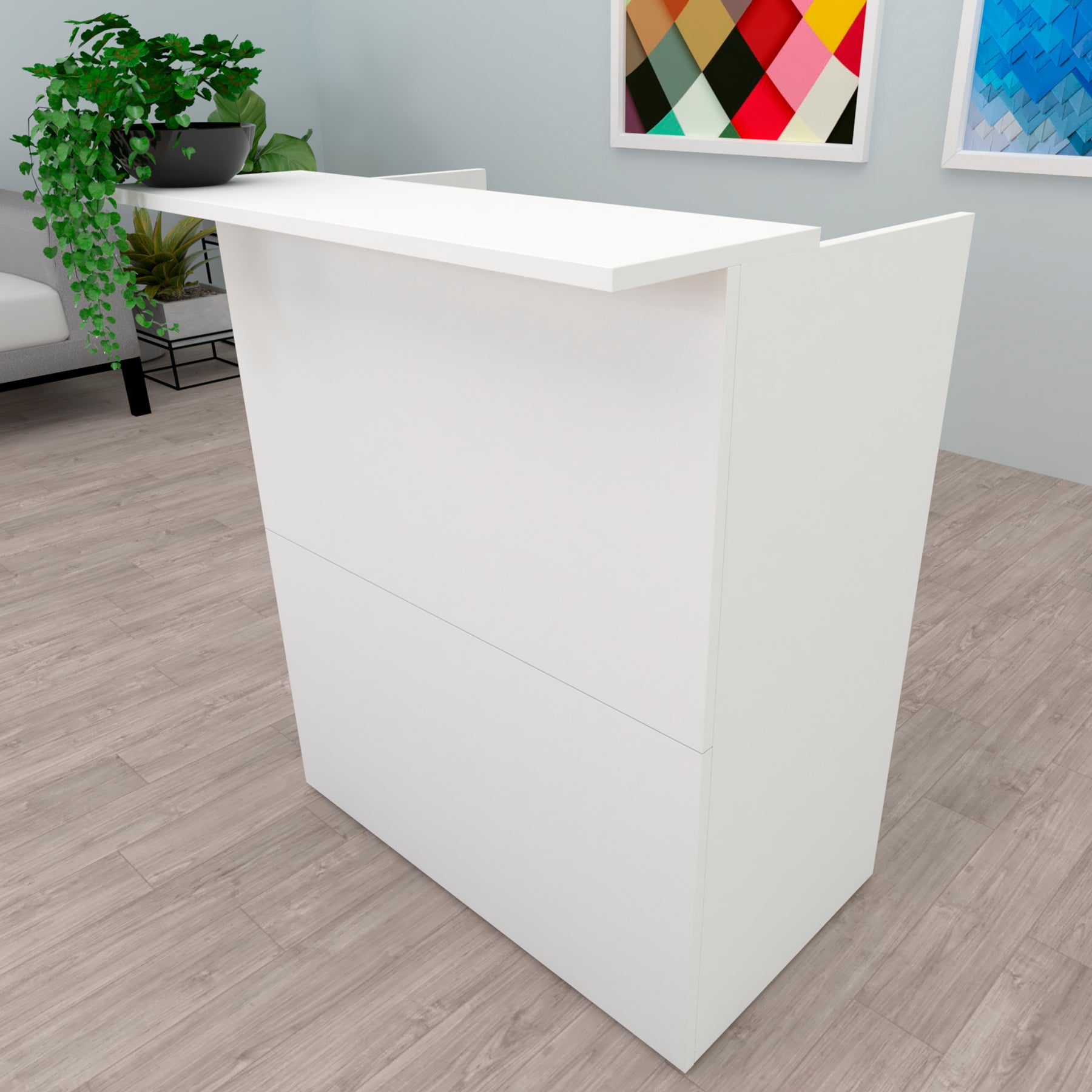 Henor Mostrador Tirón. 80x50/65x107 cm. Con mesa y Estante interior ...