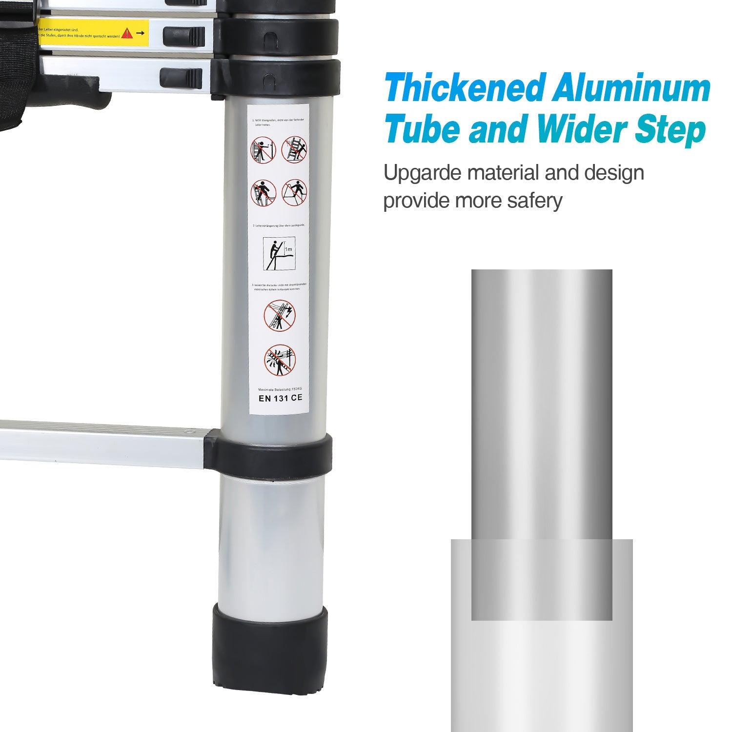 Escalera telescópica de aluminio premium 4,4 m color plata ...