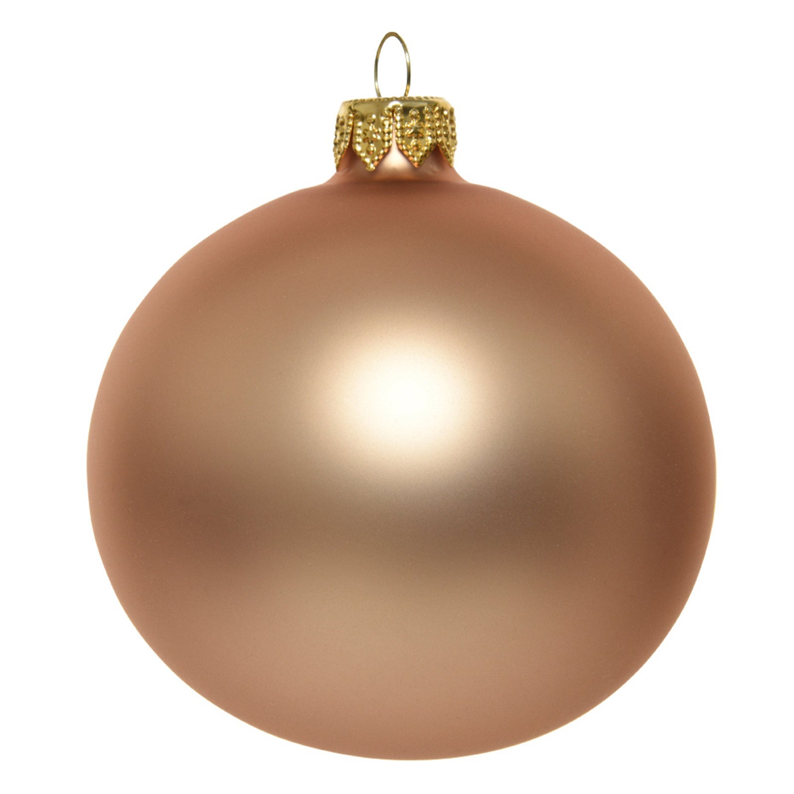 Boules de Noël en verre décoré opaque de couleur caramel / 6 boules de ...