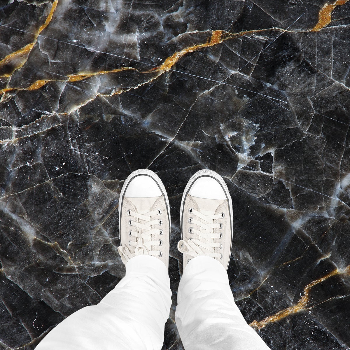 Stickers Sol Anti-dérapant avec Protection - SOL MARBRE NOIR - 1 ...