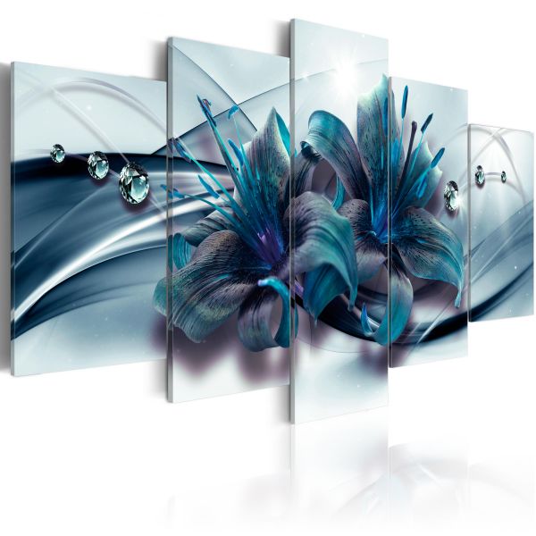 Tableau Fleurs Blue Lily 100x50 cm | Leroy Merlin