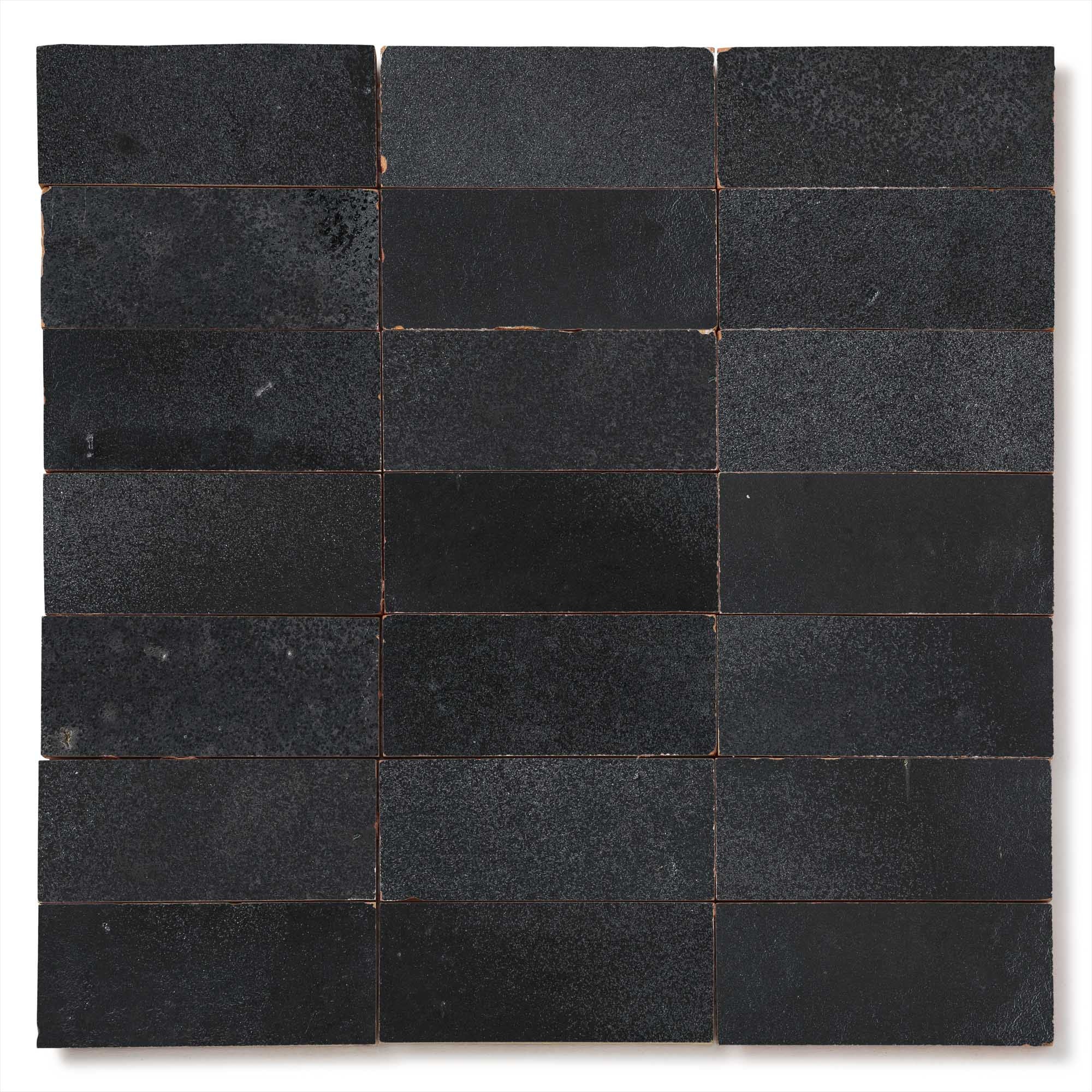 Carrelage Zellige Marocain Noir Métal 4,2x10 cm (vendu par 1 m²) - RO ...