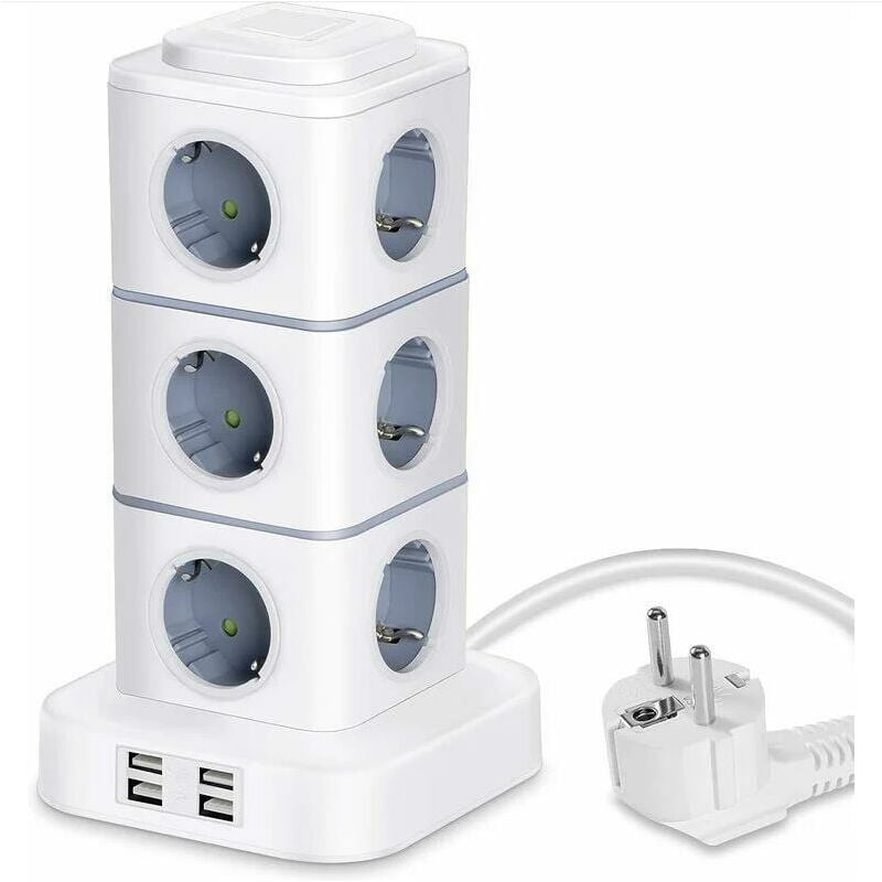 Multiprise,Tour Multiprise, 12 Prises Multiprise Electrique (2500W ...