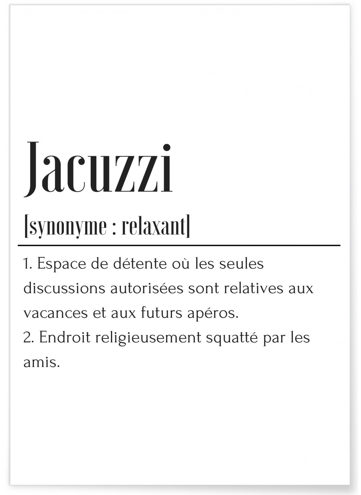 Affiche Définition Jacuzzi - Format A3 - | Leroy Merlin