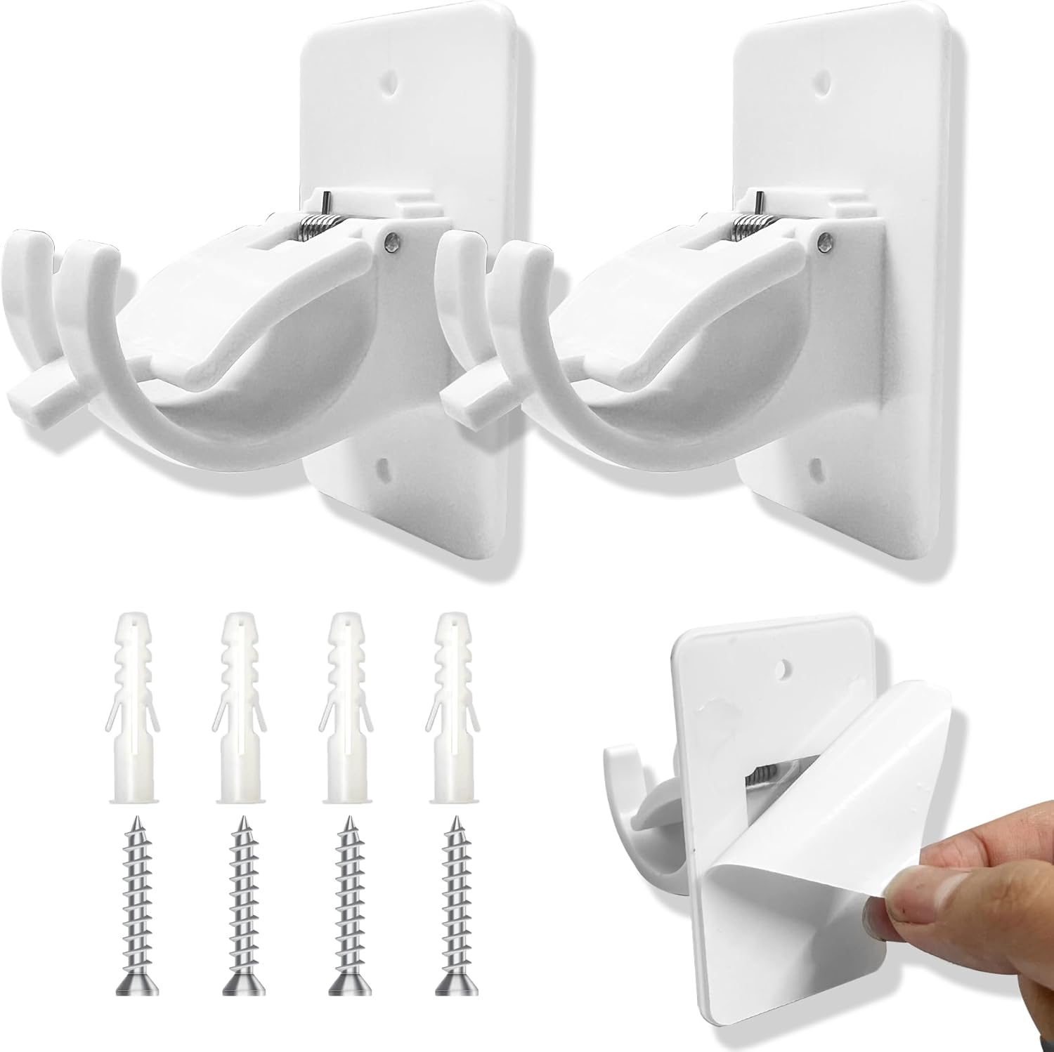 2 pièces Support de tringle à rideau réglable, Sans Percage Support ...