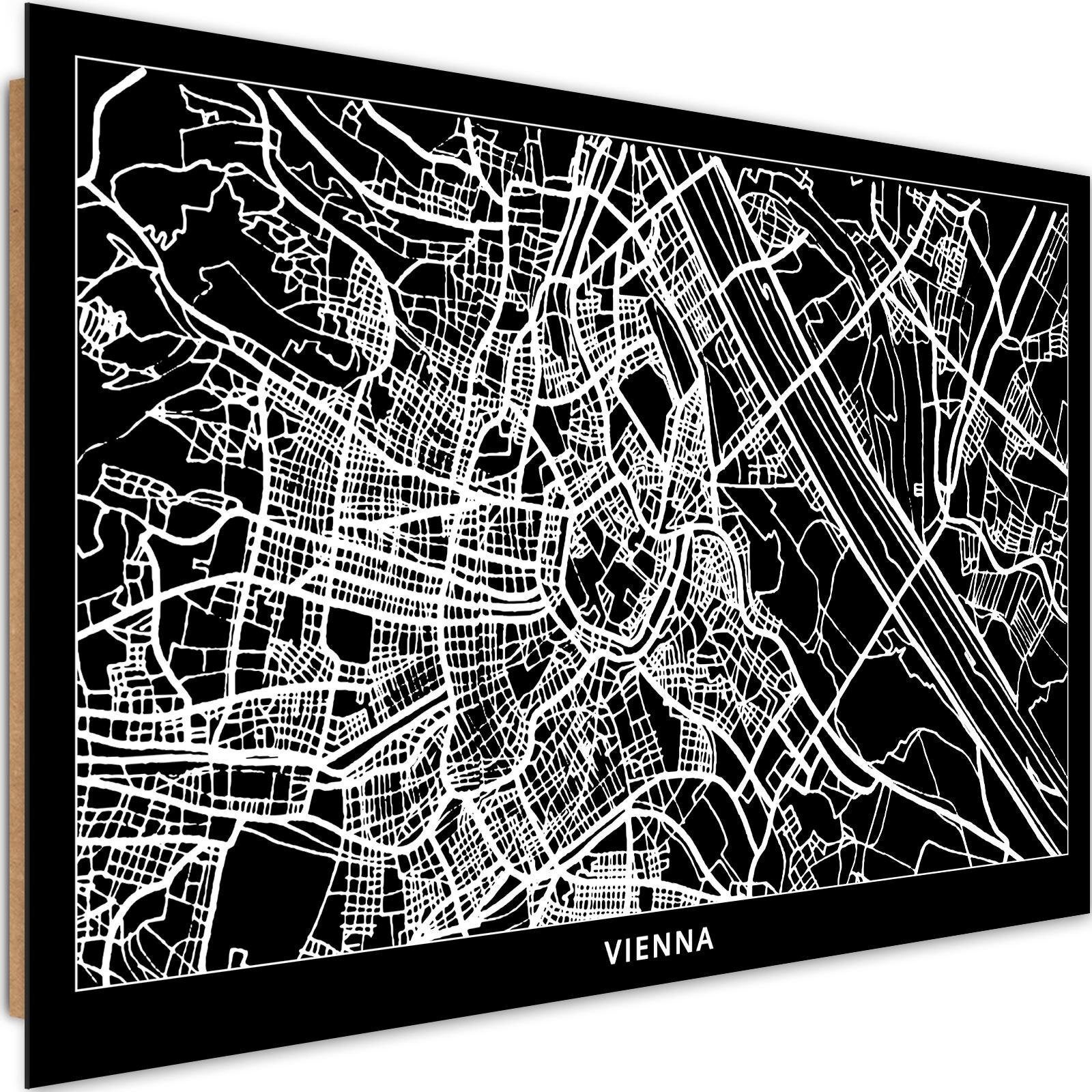 Tableau plan de bois de la ville de vienne - 60 x 40 cm | Leroy Merlin