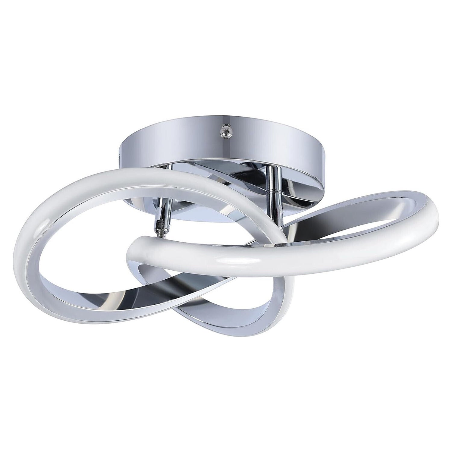 Plafonnier LED Clover en aluminium Glamaris argent 22W 25*10cm lumière ...