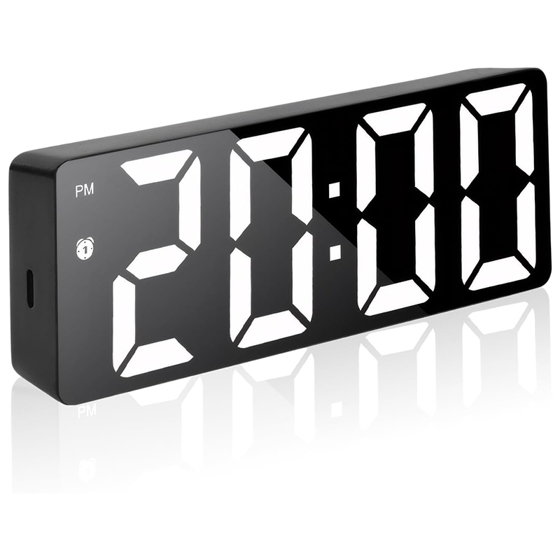 Reloj despertador digital LED negro, alimentado por USB, con función de ...