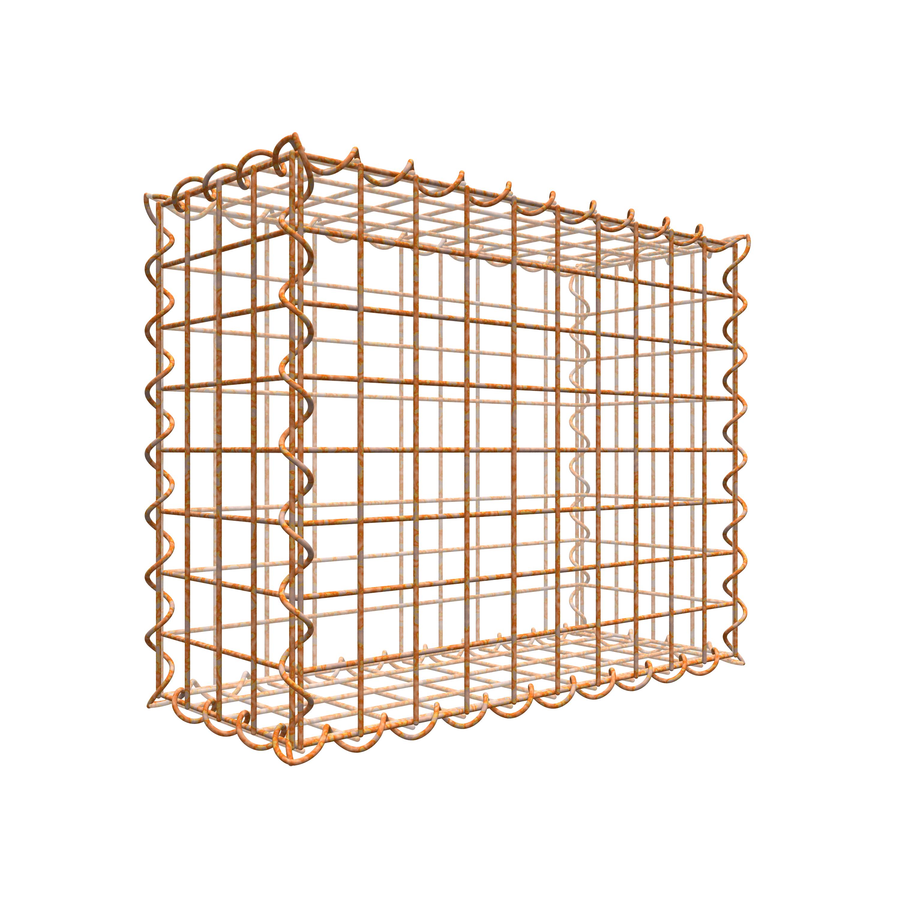 Gabión oxidado 50 cm x 40 cm x 20 cm (L x A x P), tamaño de malla 5 x 5 cm, formación de óxido ...