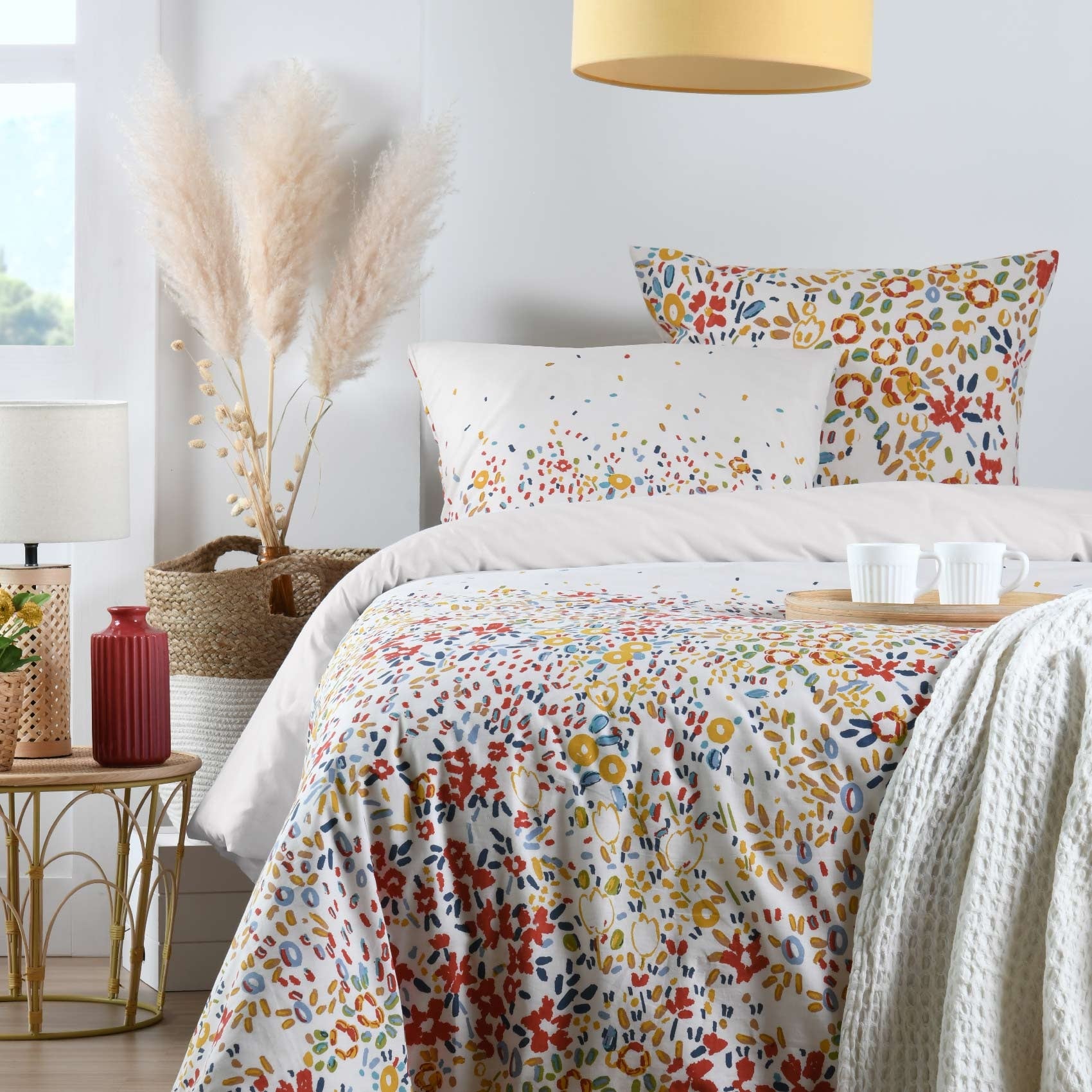 Parure de lit esprit liberty - Blanc - 240x220 cm - Coton | Leroy Merlin