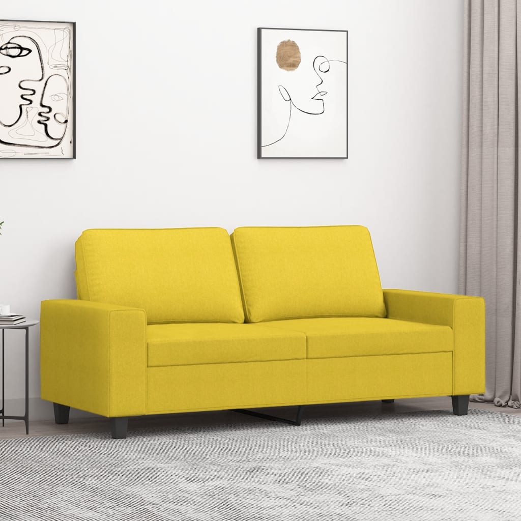 Canapé à 2 places Jaune clair 140 cm Tissu | Leroy Merlin