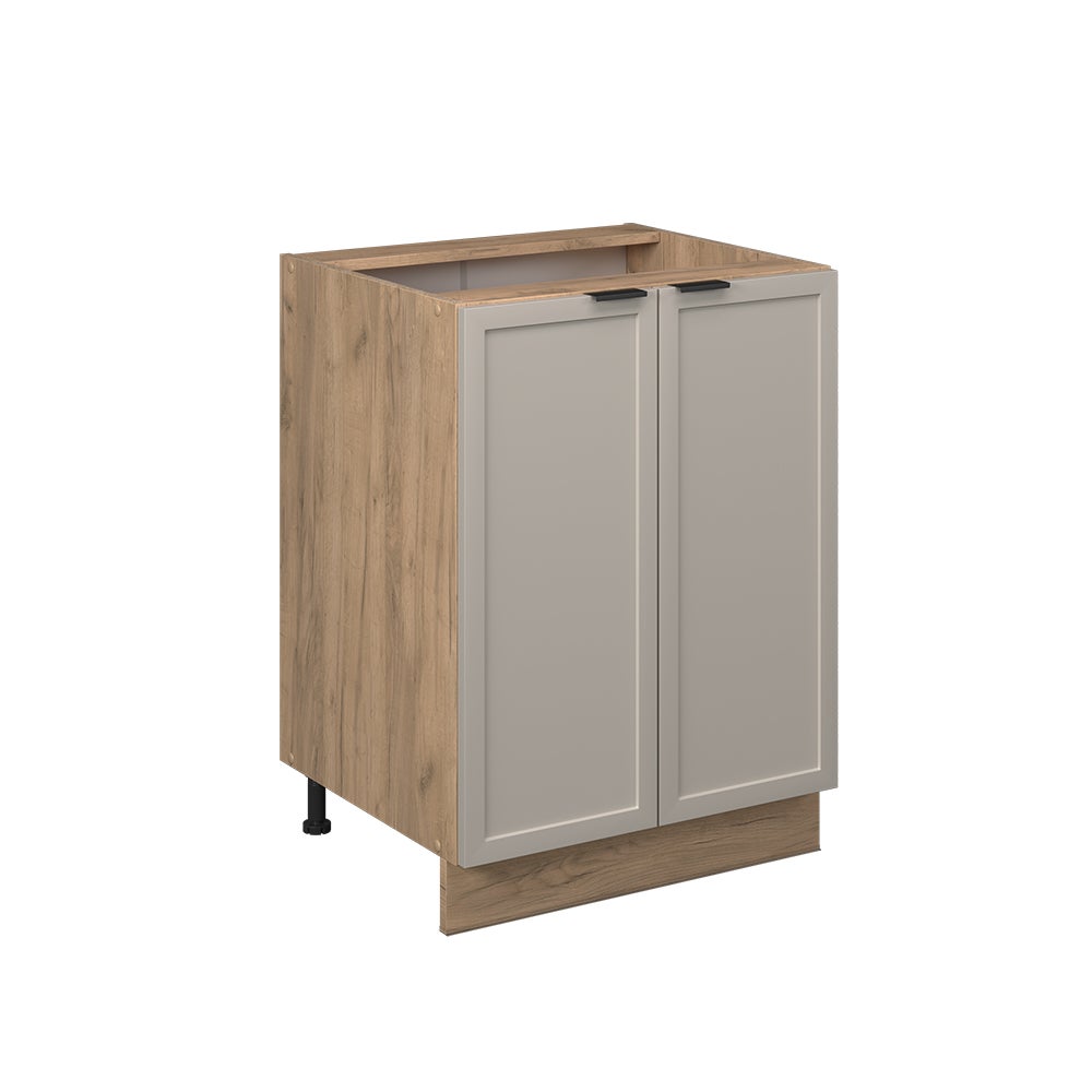 Vicco Meuble bas de cuisine Fame-Line, GrisBeige, 60 cm , PT Chêne ...