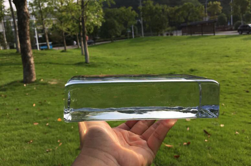 Brique de verre massif transparent | Dimensions: 100 x 200 x 50 mm ...