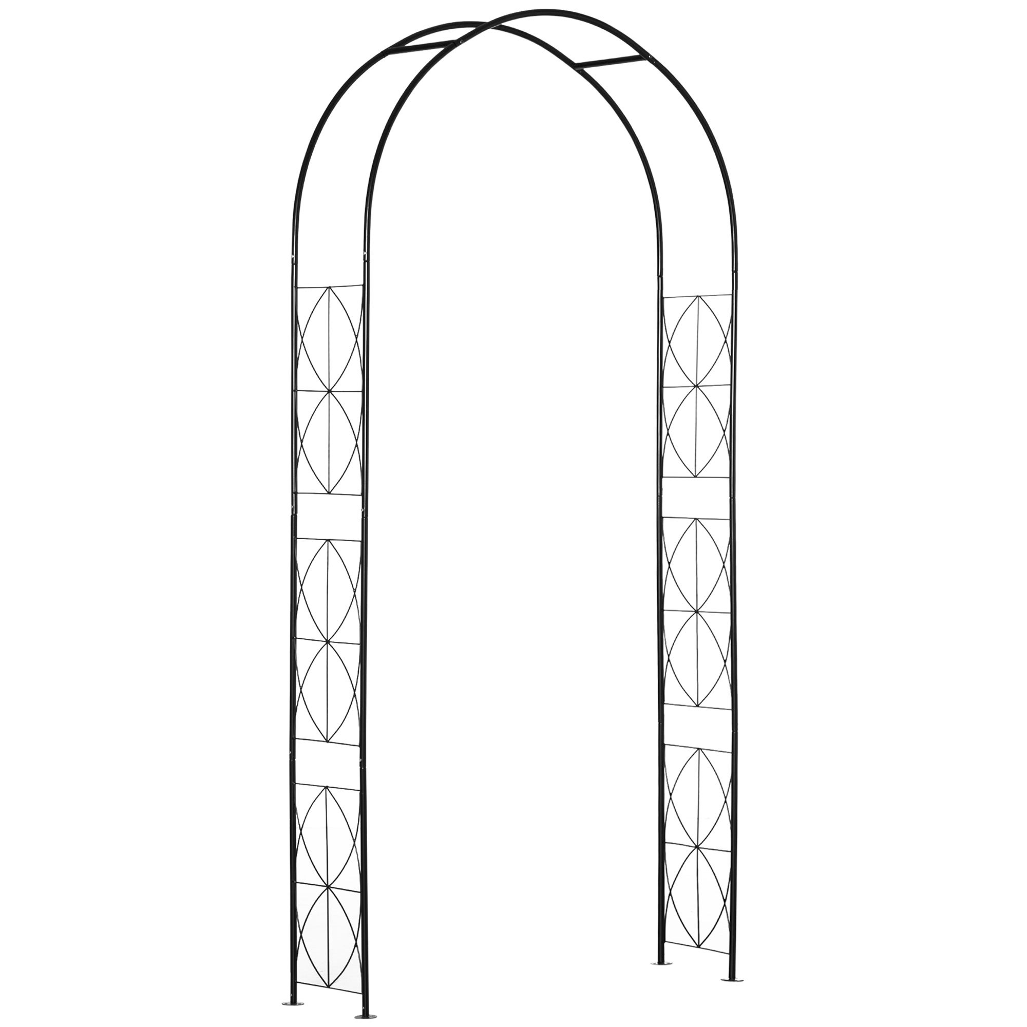 Arco jardín de metal estilo forja, 114x30x230cm, negro | Leroy Merlin