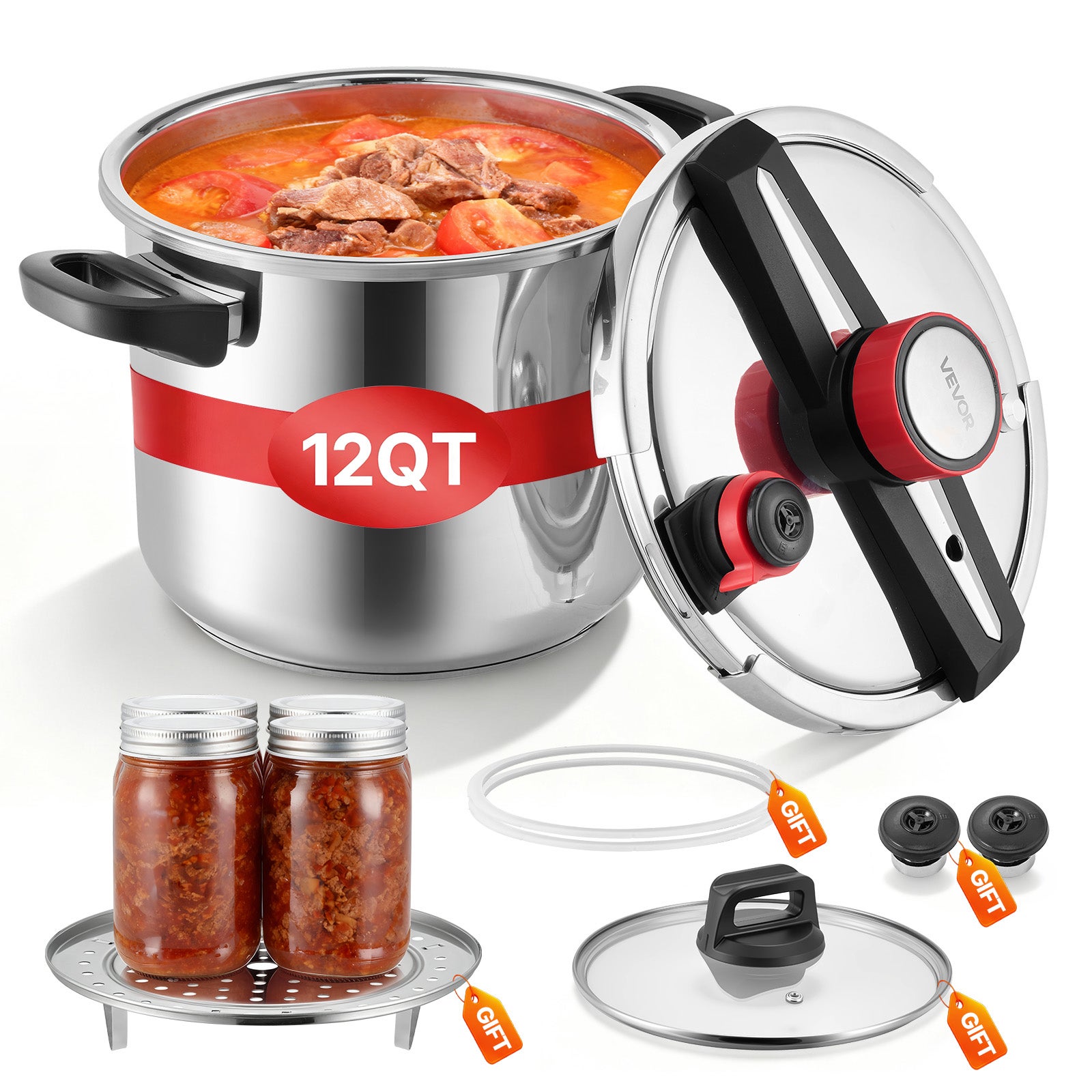 Autocuiseur VEVOR 11 L, Casserole Pression en Acier Inox avec Panier ...