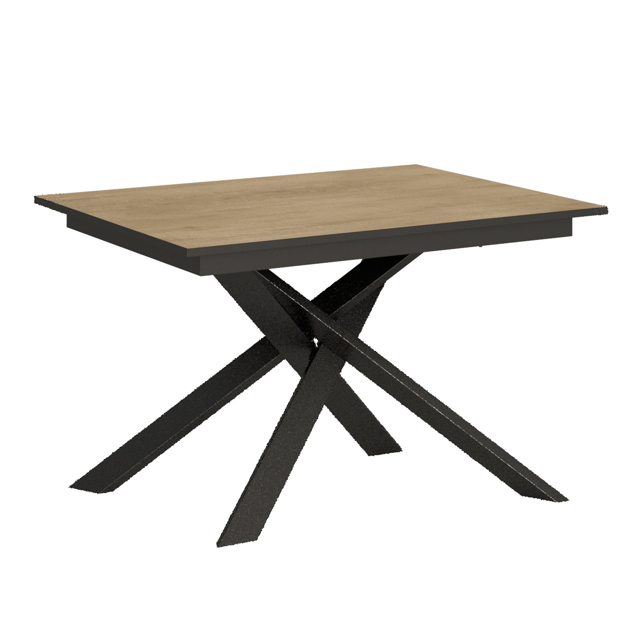 Table extensible 90x120/180 cm Ganty Chêne Nature bande de chante ...