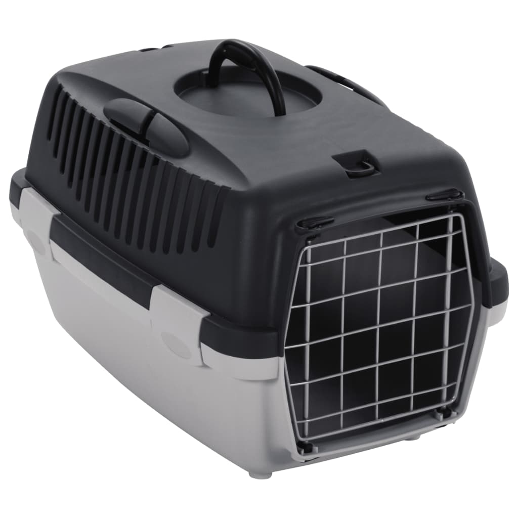 Cage de transport animaux de compagnie gris noir 48x32x31 cm PP | Leroy ...