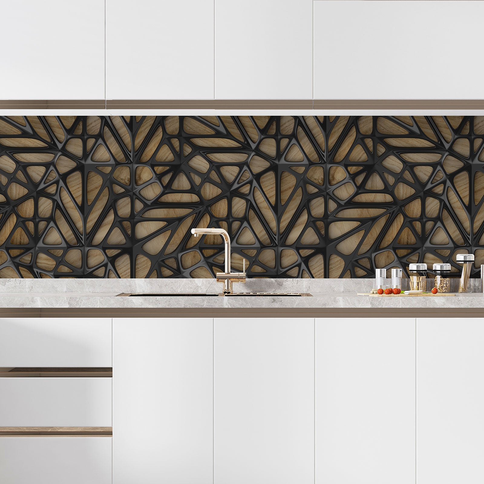 Crédence adhésive sticker pour cuisine - Design - Adhésif MAT - 50x117 ...