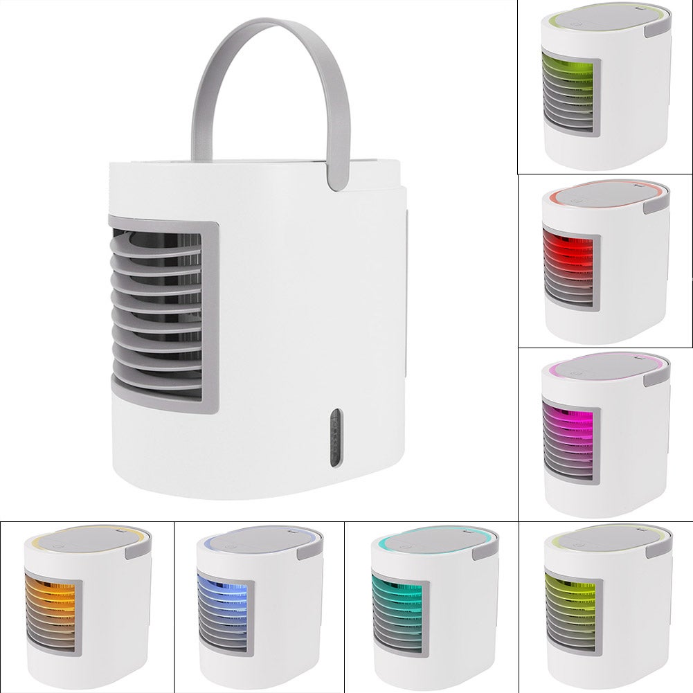 Mini ventilateur de bureau portable avec port USB et voyant lumineux ...