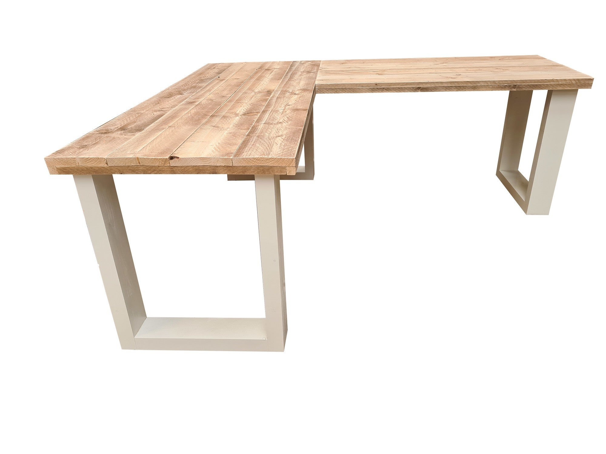 Wood4you - Bureau d'angle - Bois d'échafaudage de Blanc - 190/140 ...