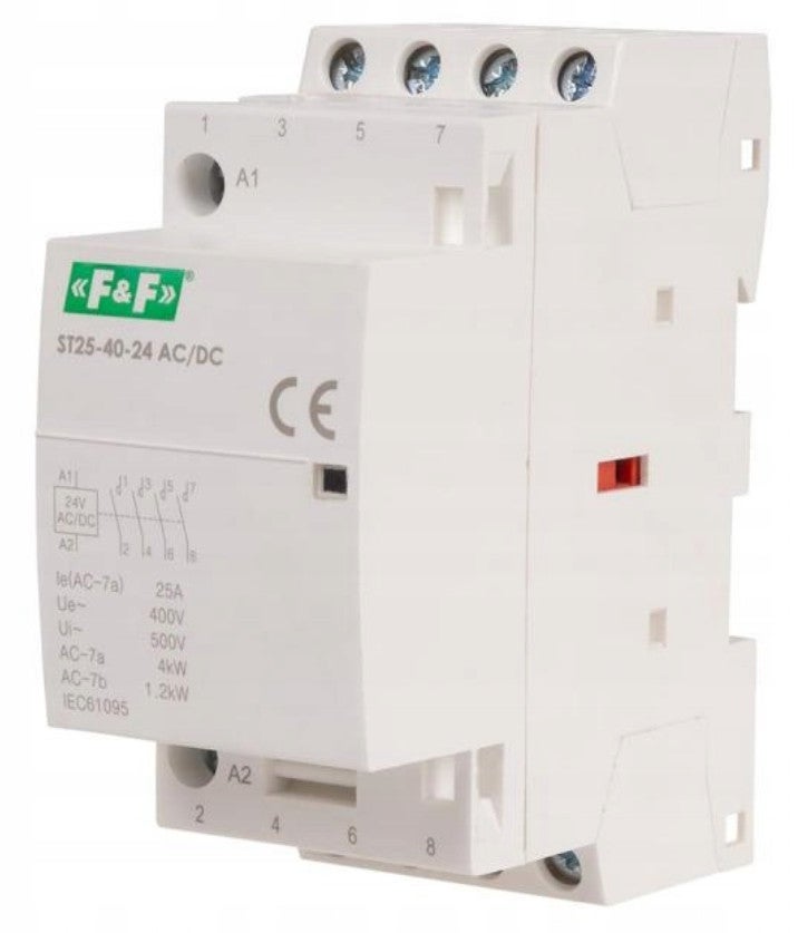 Contacteur modulaire 25a, contacts 4no 24v dc | Leroy Merlin