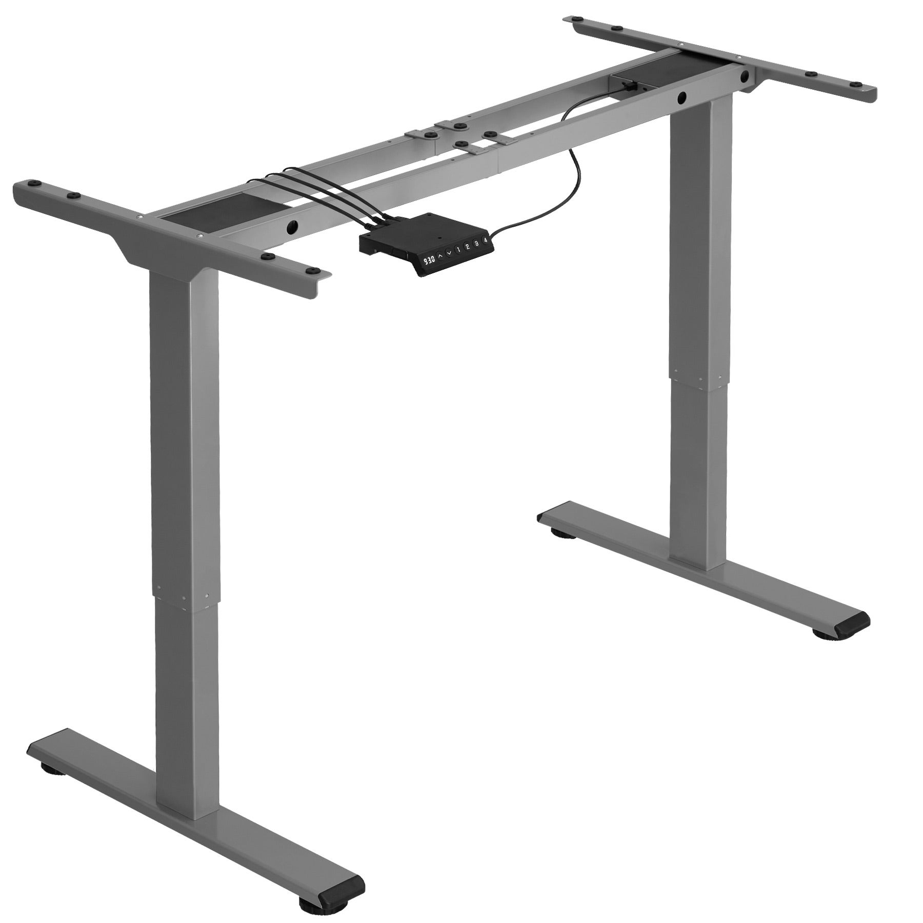 Tectake Bureau Assis Debout MELVILLE Pied de Bureau Réglable en Hauteur ...