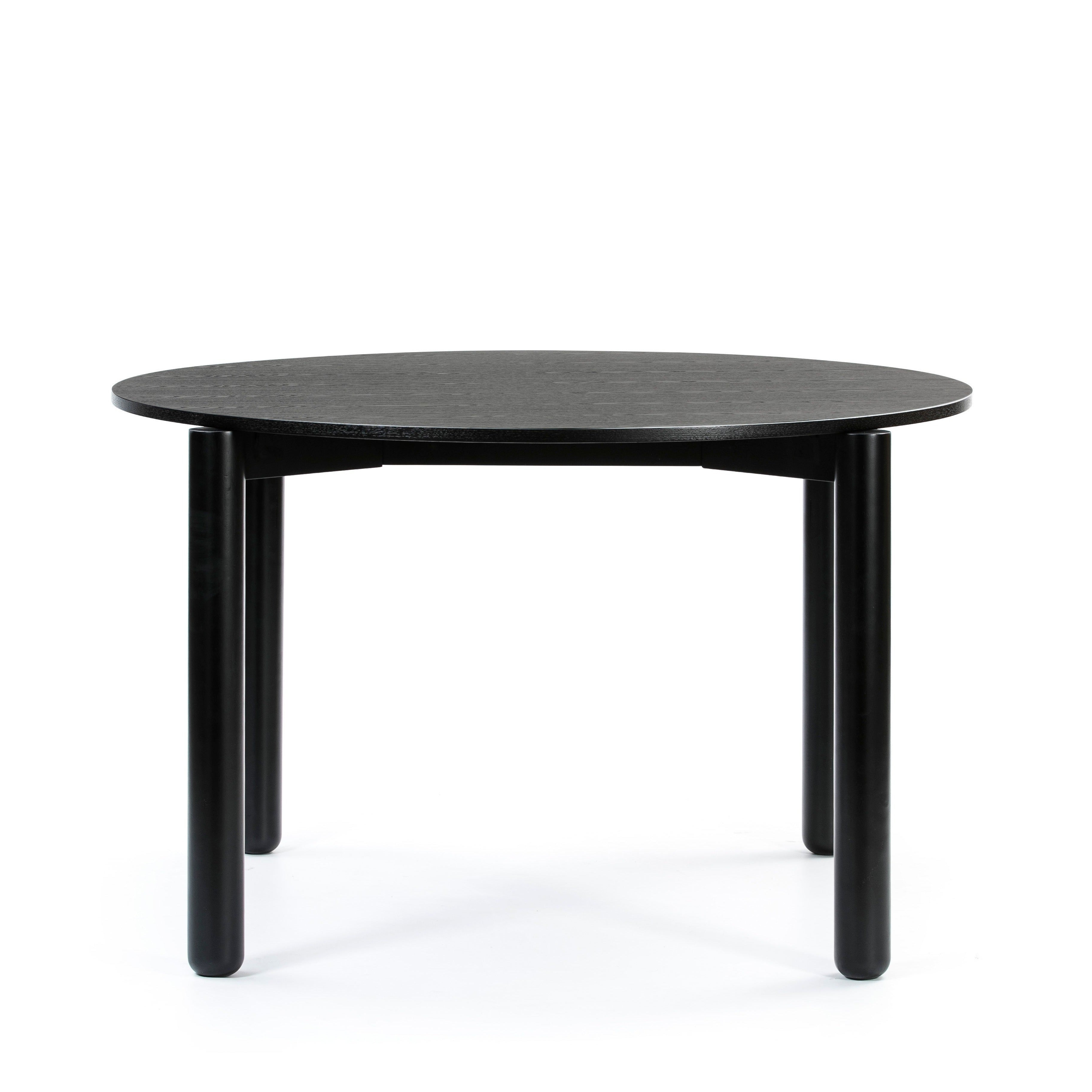 Table ronde 4 places en bois noir Ø120 cm | Leroy Merlin