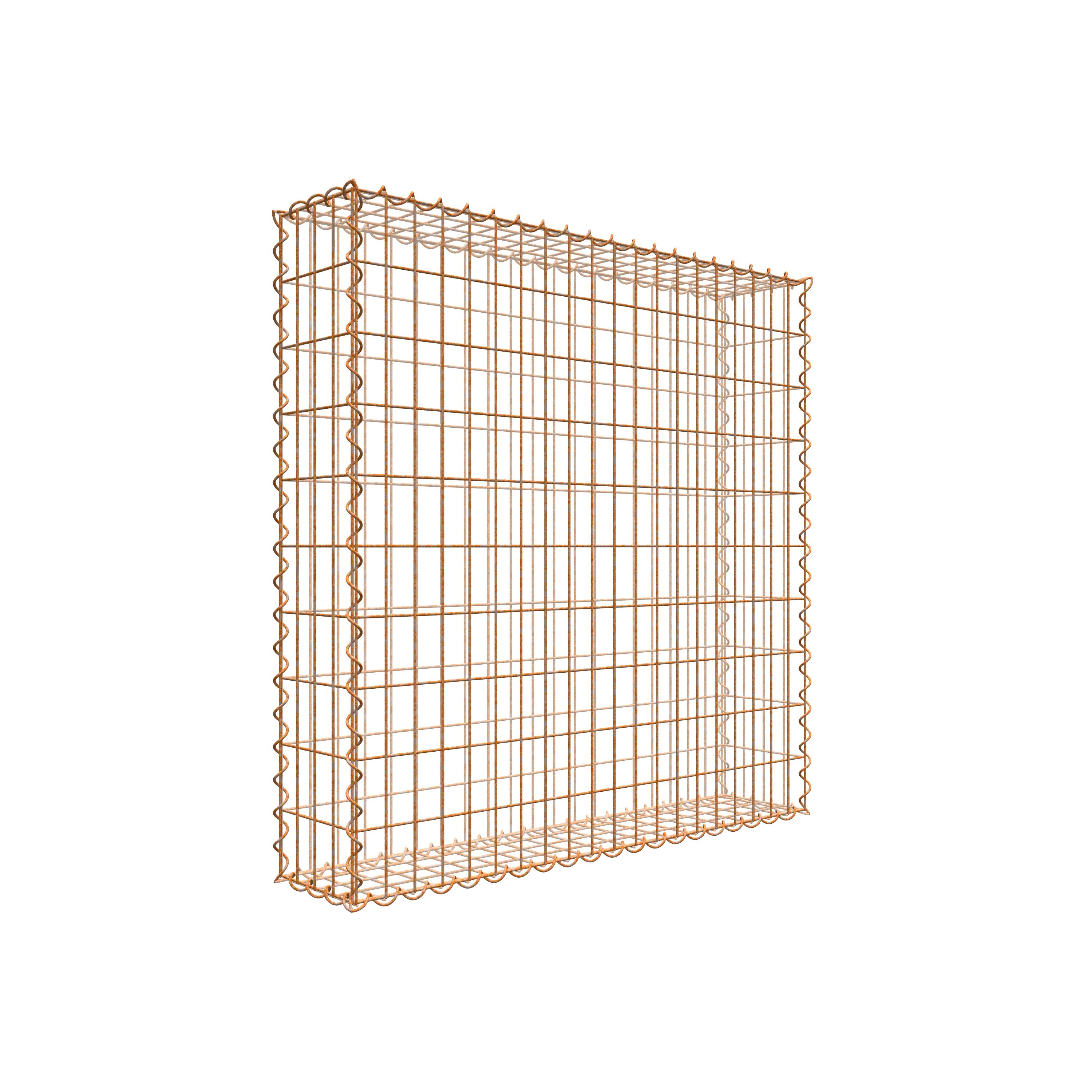 Gabión oxidado 100 cm x 100 cm x 20 cm (L x A x P), tamaño de malla 5 x 10 cm, formación de ...