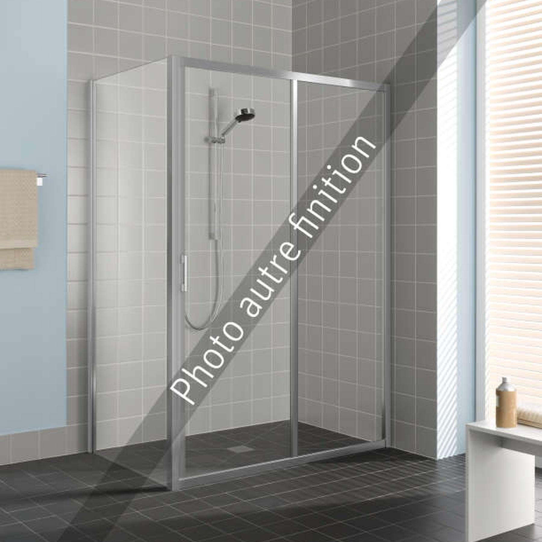 Paroi de douche coulissante largeur 130 cm hauteur 200 cm argent ...