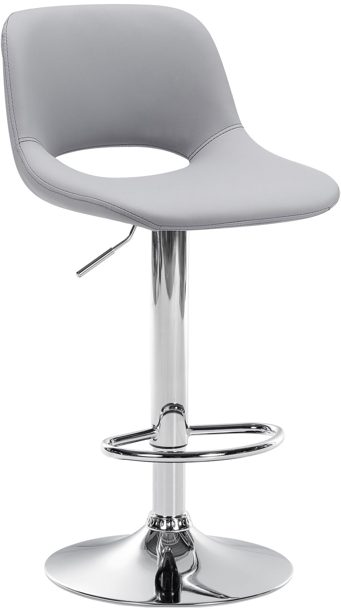 Taburete alto para bar x1 con reposapiés de PVC gris, base de metal ...