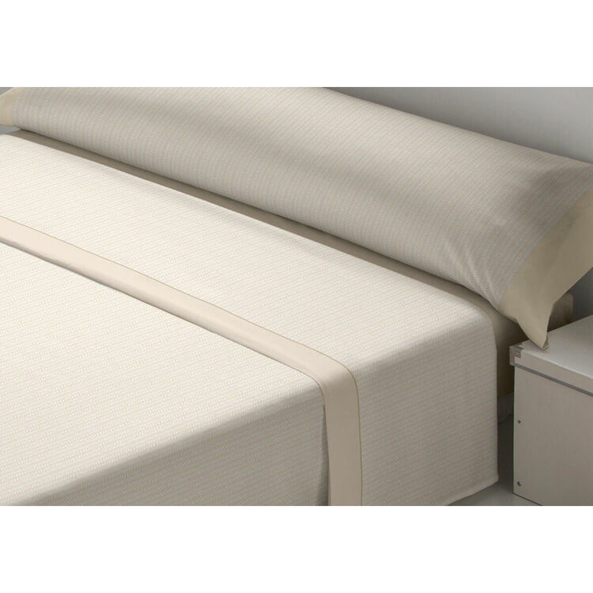 Jeu de draps D'Or CEBRA Beige Gran lit 2 persones Franela | Leroy Merlin