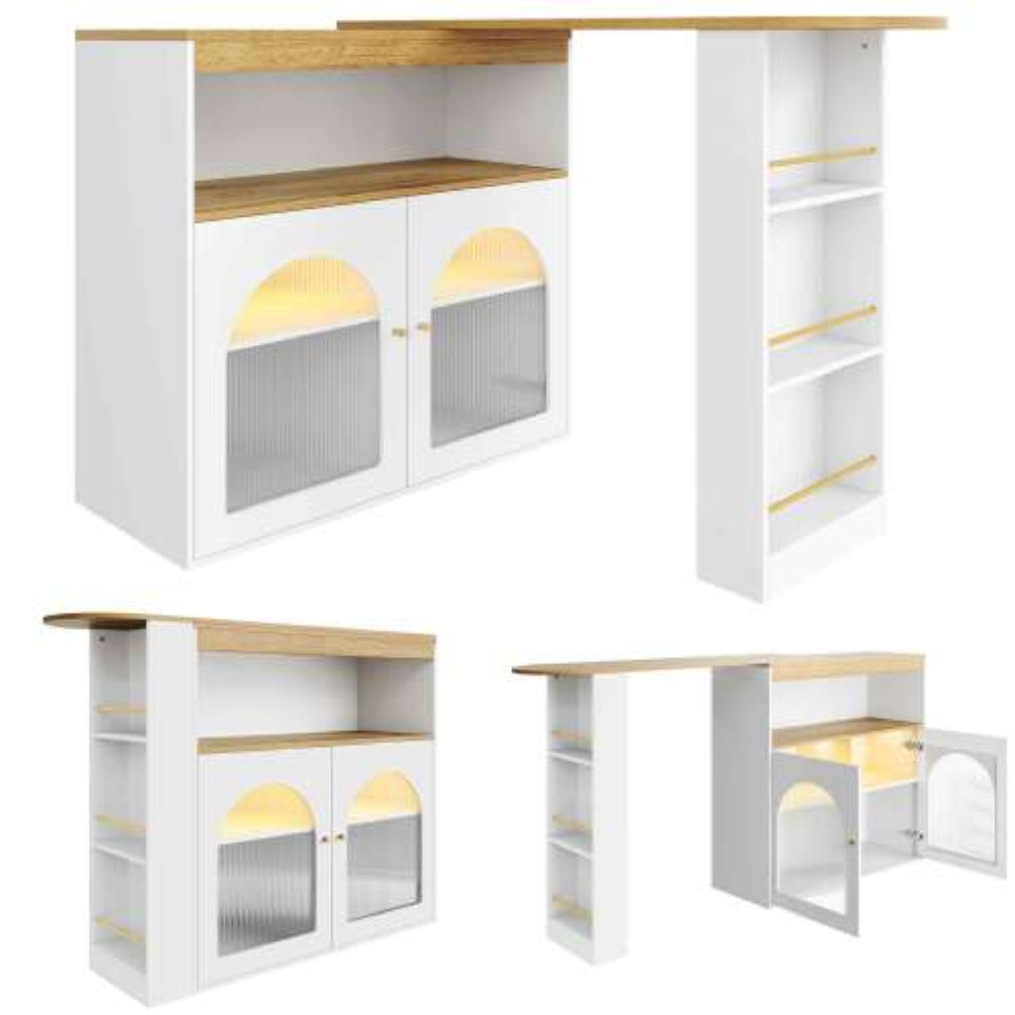 Table de bar extensible moderne, rangement, rotative | Leroy Merlin